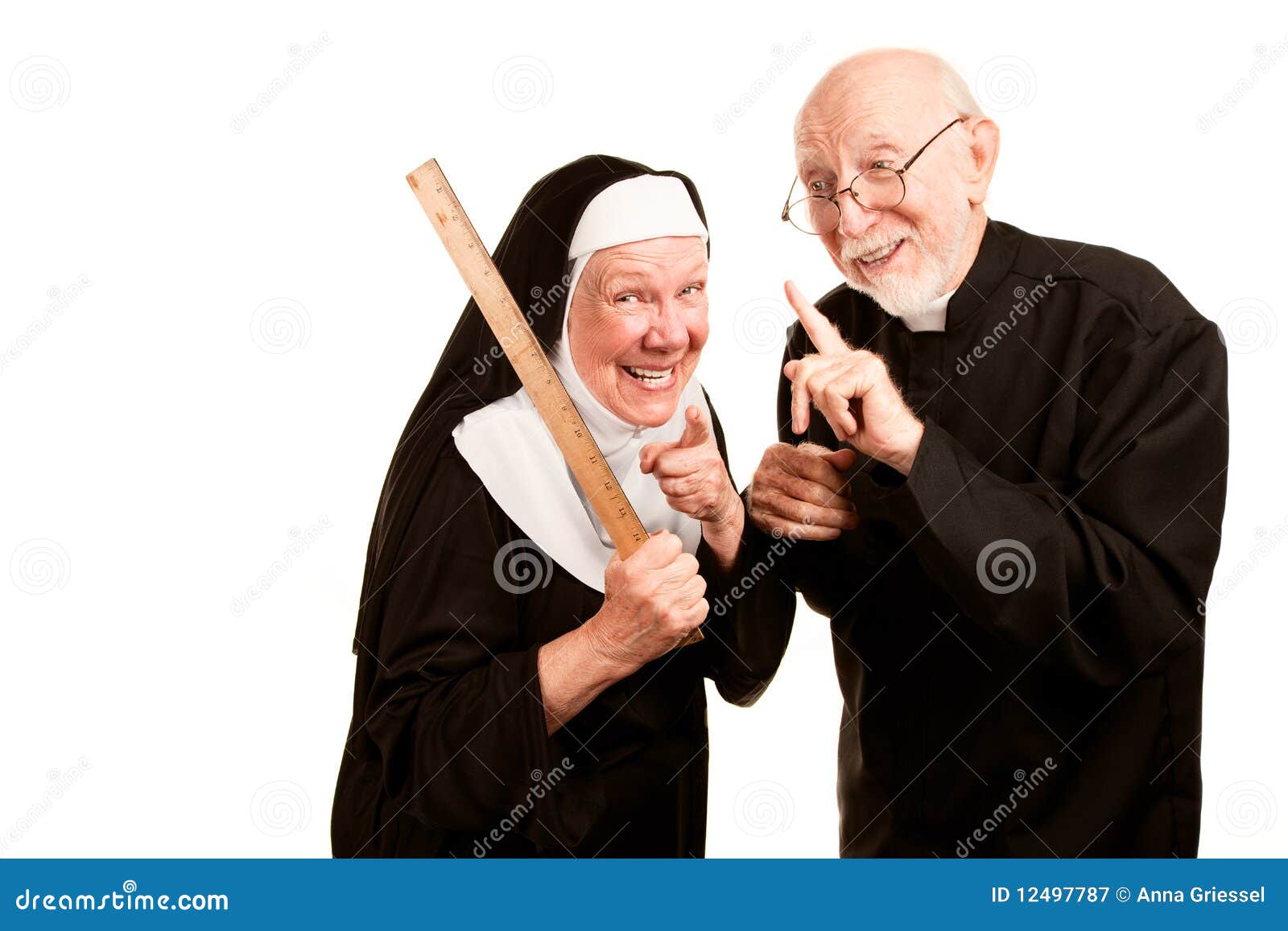 Priest admonsihes mean nun stock image. Image of ruler - 12497787