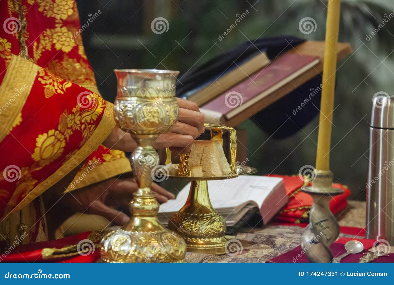 Priest in the altar stock image. Image of ceremony, holy - 174247331