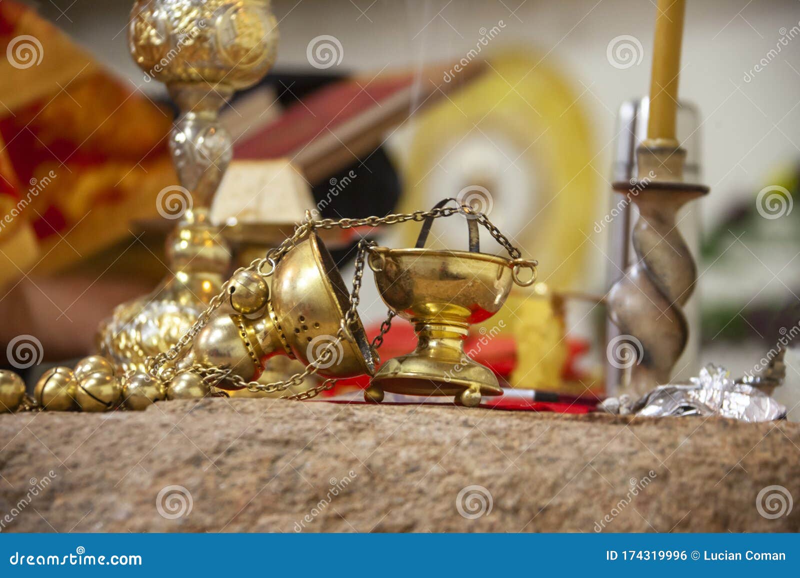 Priest in the altar stock photo. Image of bishop, bread - 174319996