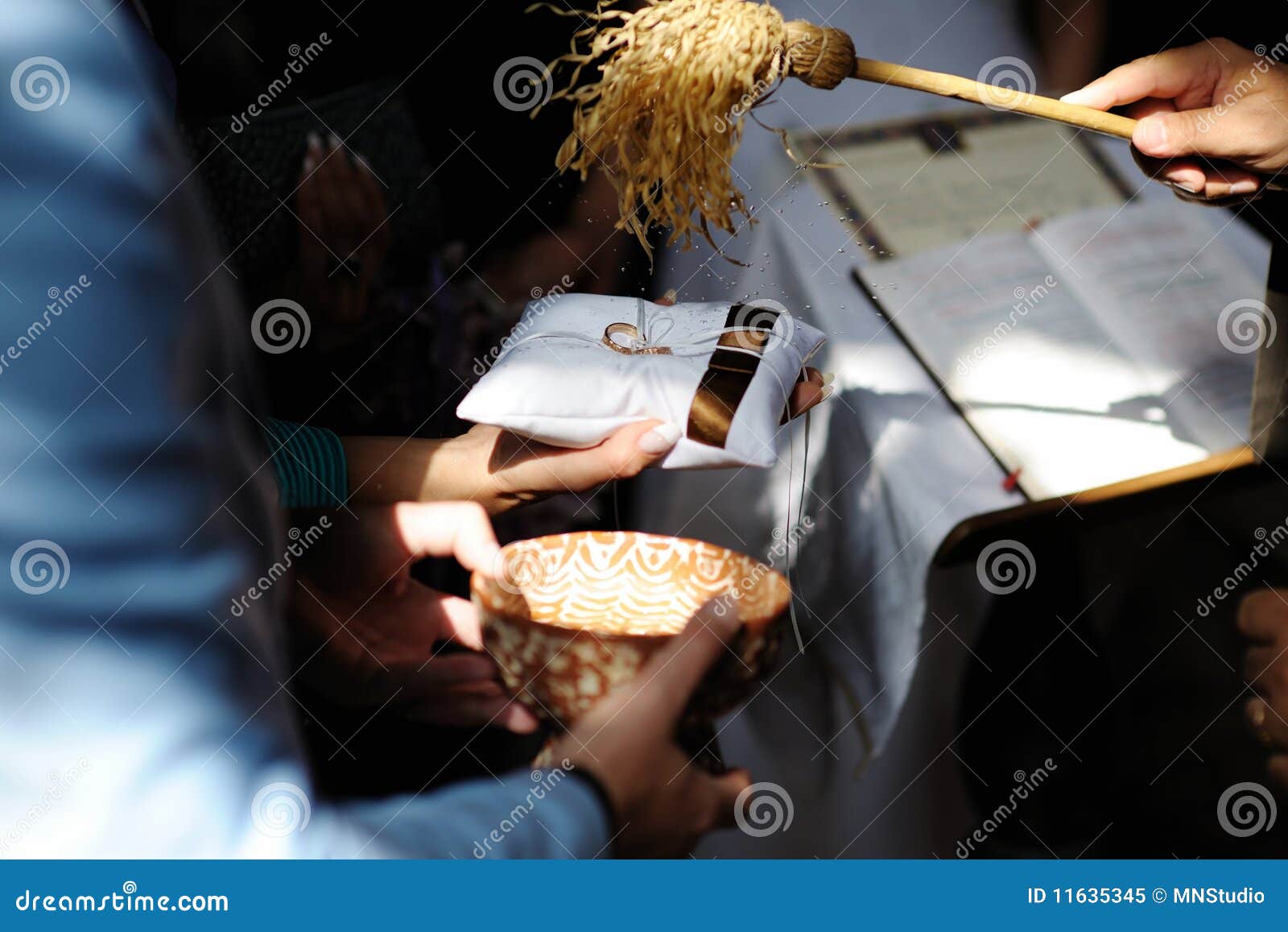 Priest Blessing Wedding Rings Stock Image - Image of couple, commitment ...