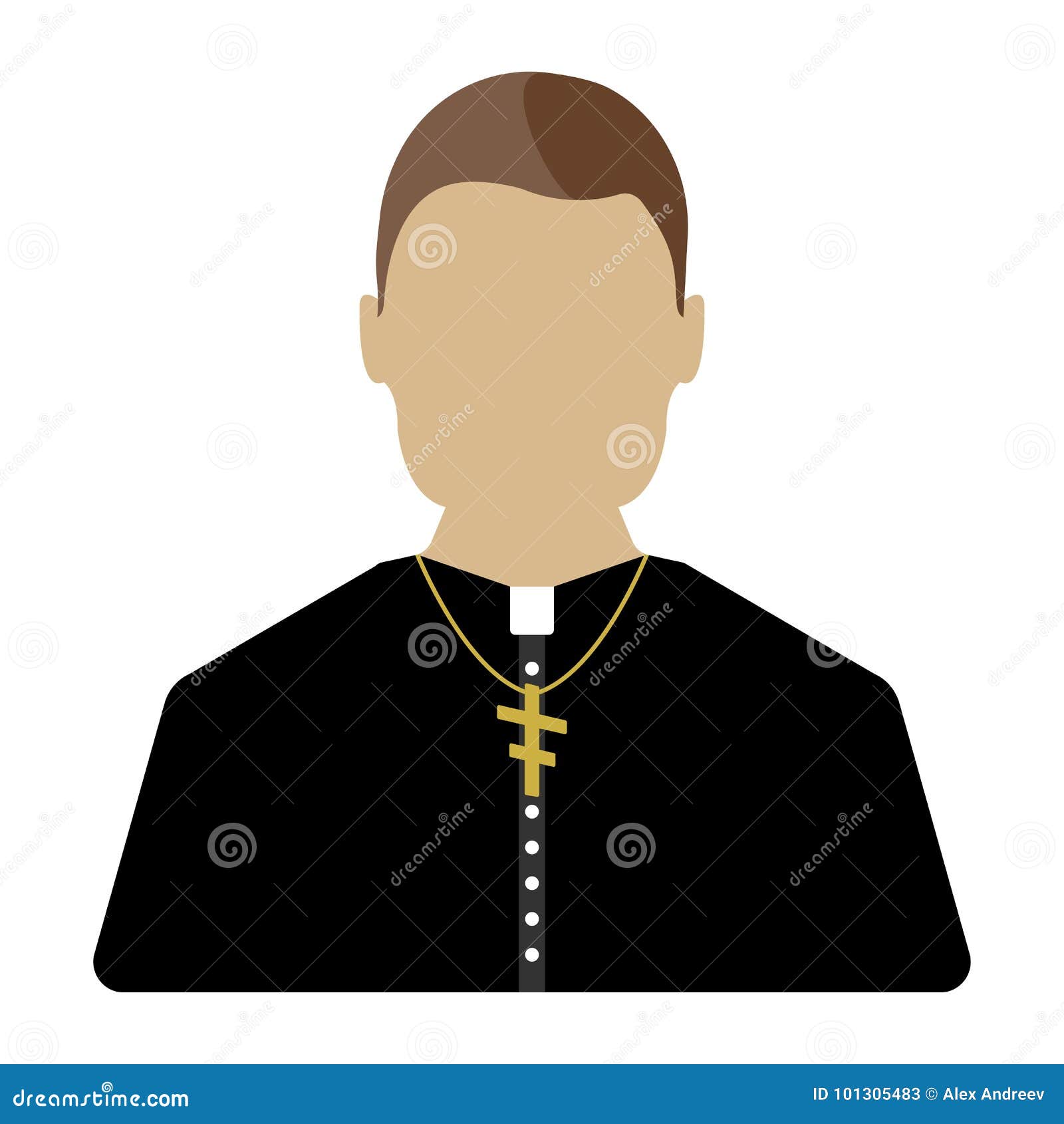 Priest Cartoon Icon. Isolated Vector Illustration. Stock Vector ...