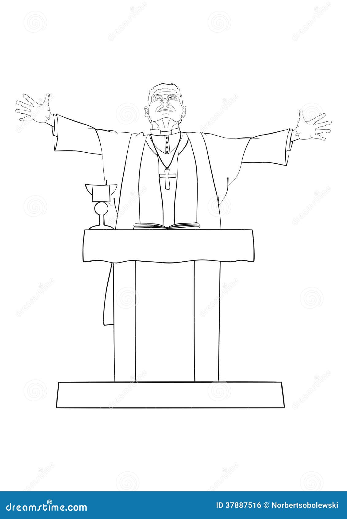 Priest stock illustration. Illustration of ceremony, funeral - 37887516
