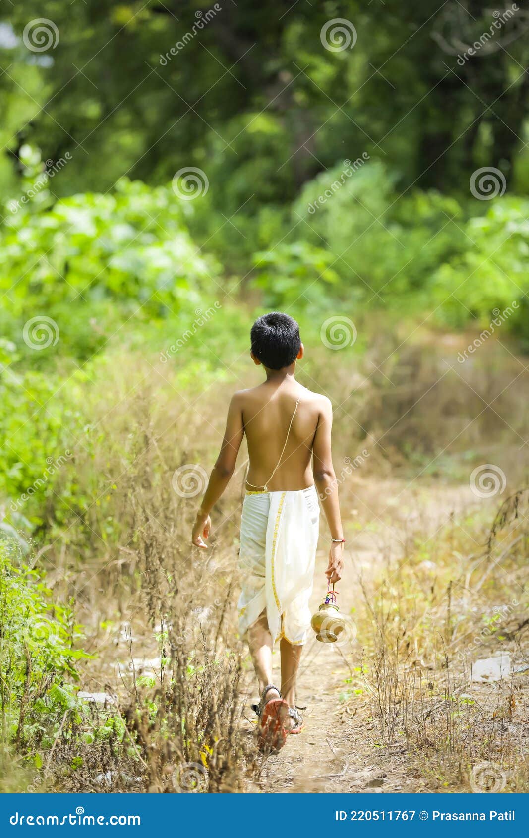 A Priest Child Walking at Forest Stock Image - Image of outside ...