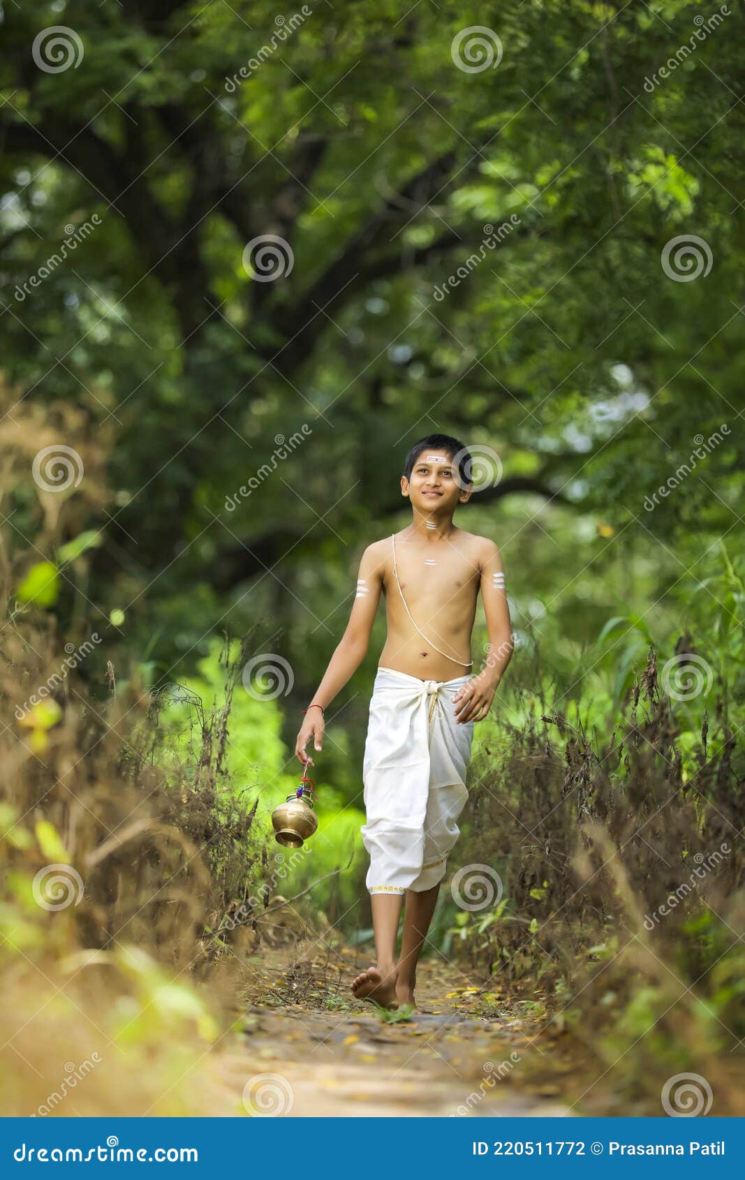 A Priest Child Walking at Forest Stock Photo - Image of autumn ...
