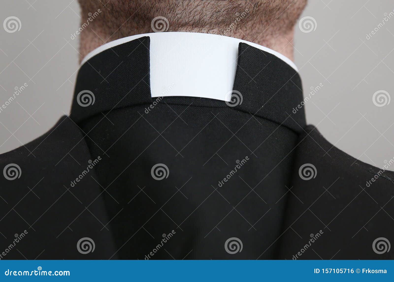Priest with Collar Around the Neck Stock Photo - Image of catholicism ...