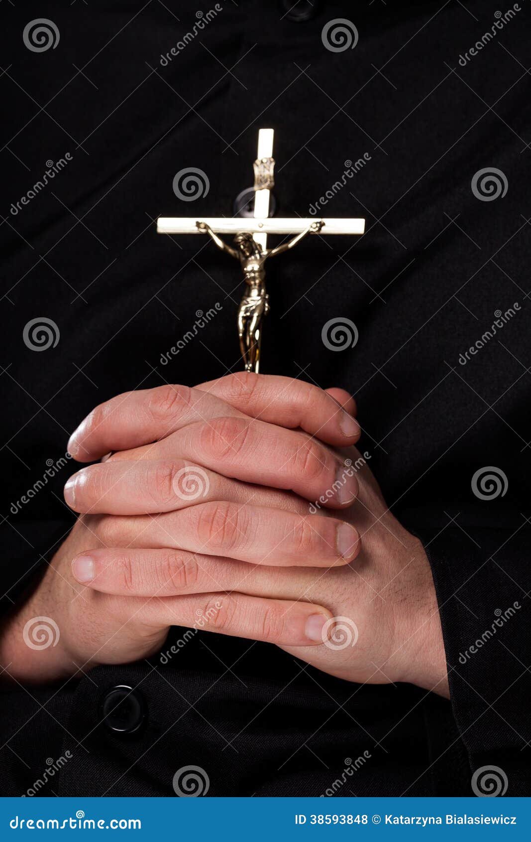 Priest with cross stock photo. Image of pray, cleric - 38593848
