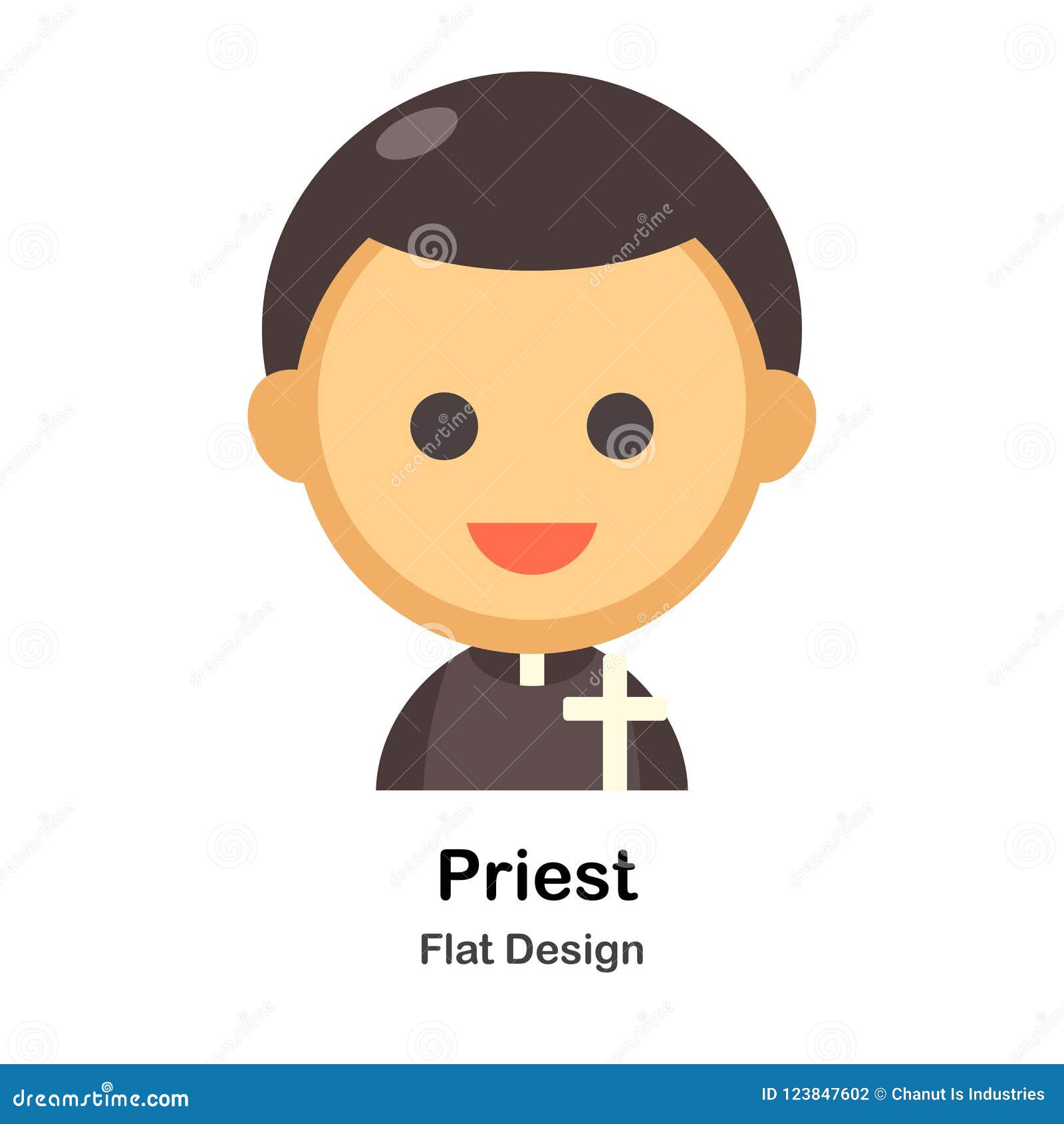Priest Flat Illustration stock vector. Illustration of catholic - 123847602