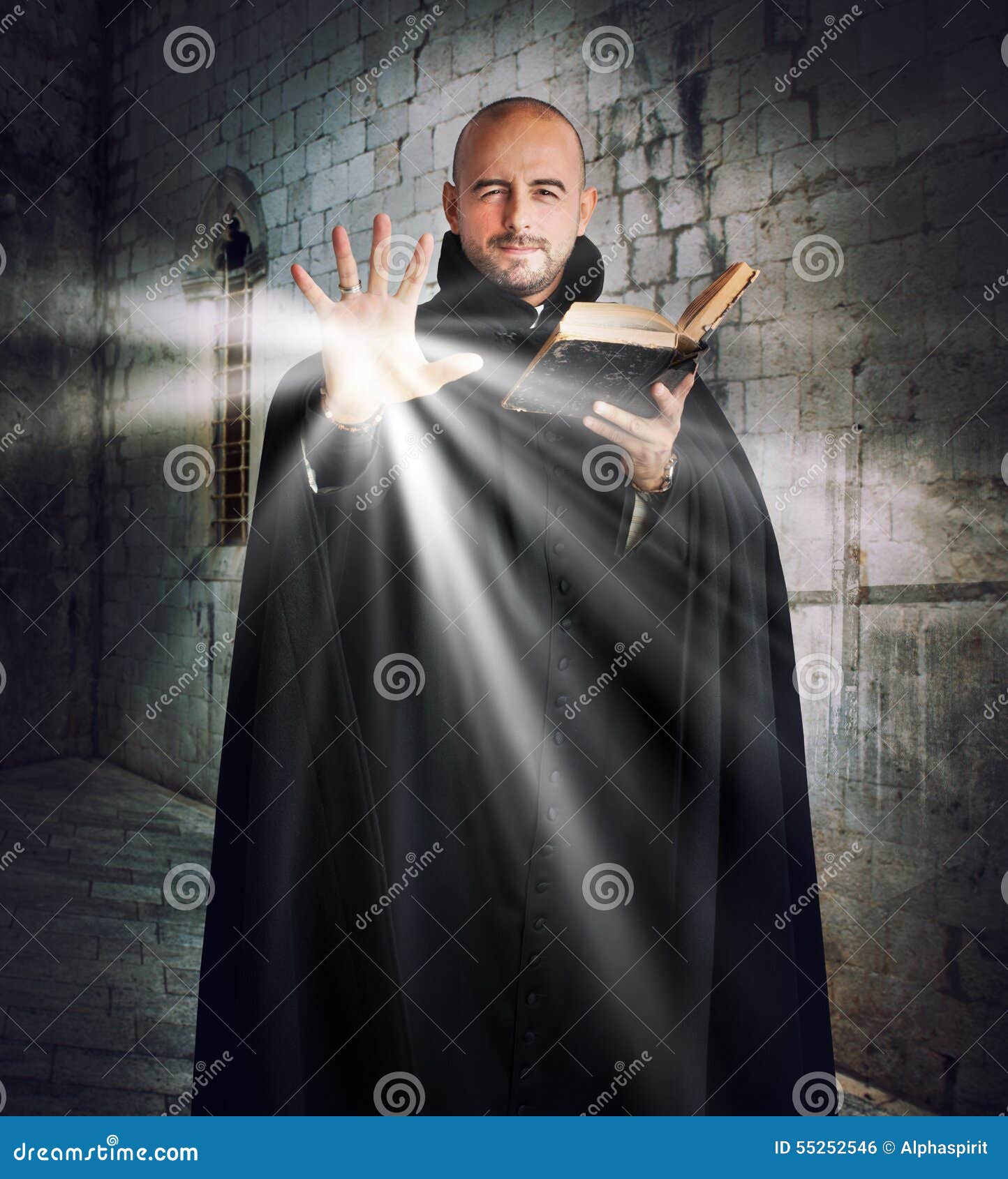 Priest gives off light stock photo. Image of catholicism - 55252546