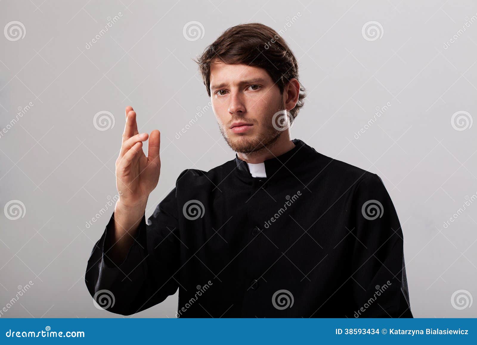 Priest is Giving a Blessing Stock Photo - Image of catholic, humble ...