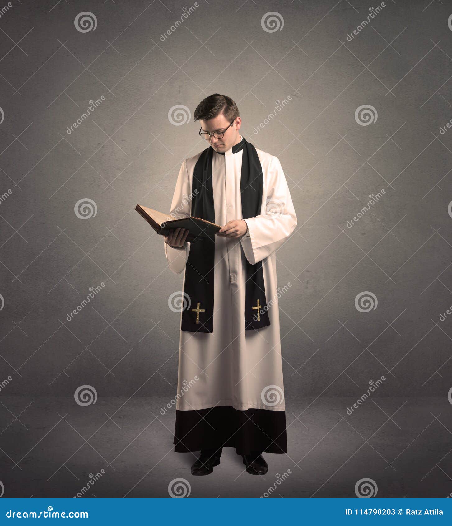 Priest in Giving His Blessing Stock Image - Image of catholicism, male ...