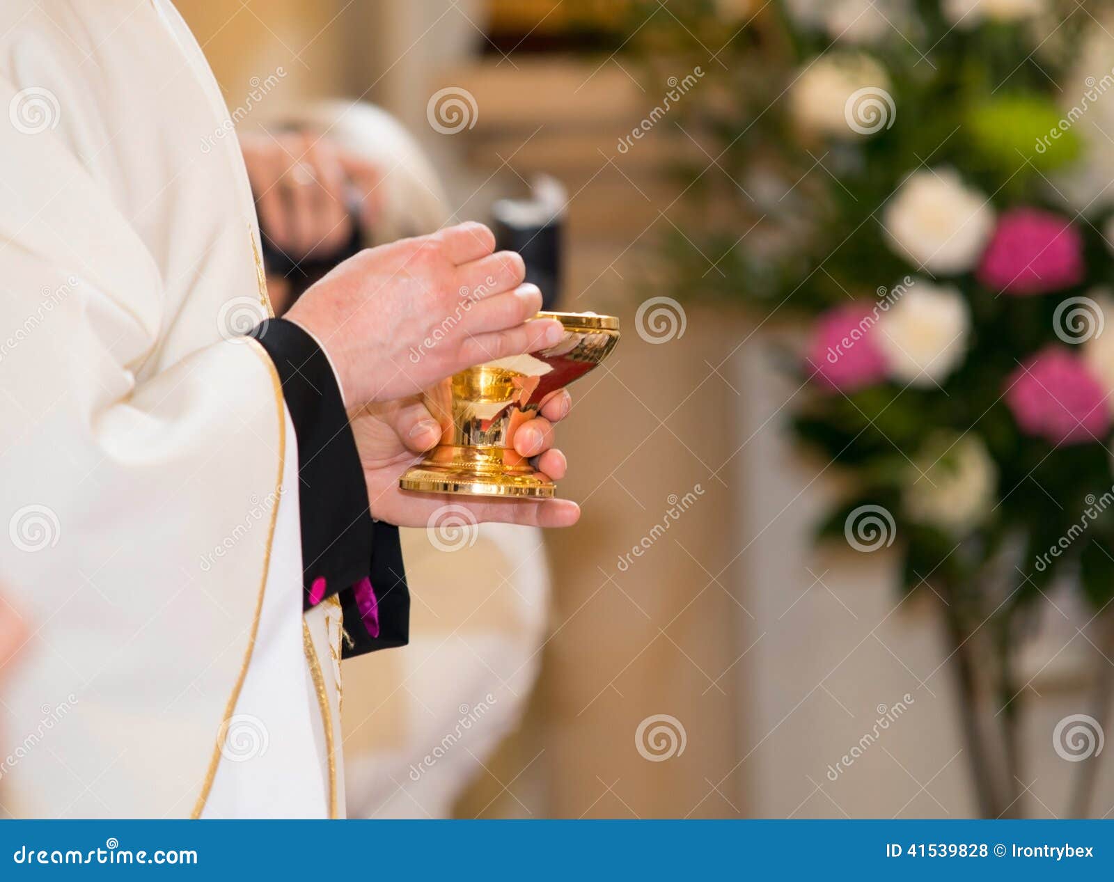 Priest Granting the Communion Stock Photo - Image of church, christian ...
