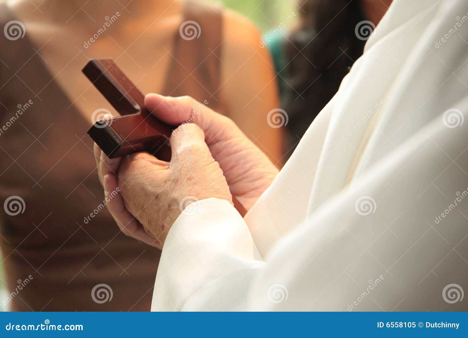 Priest Holding Cross in Hands Stock Image - Image of male, wood: 6558105