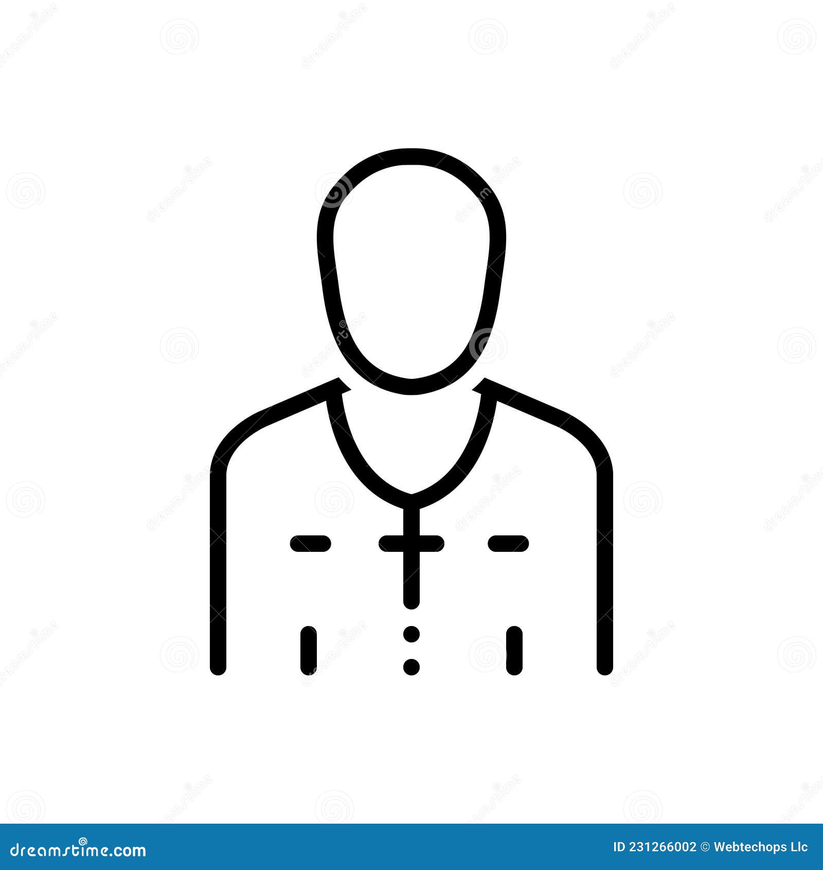 Black Line Icon for Priest, Adorer and Worshipper Stock Vector ...