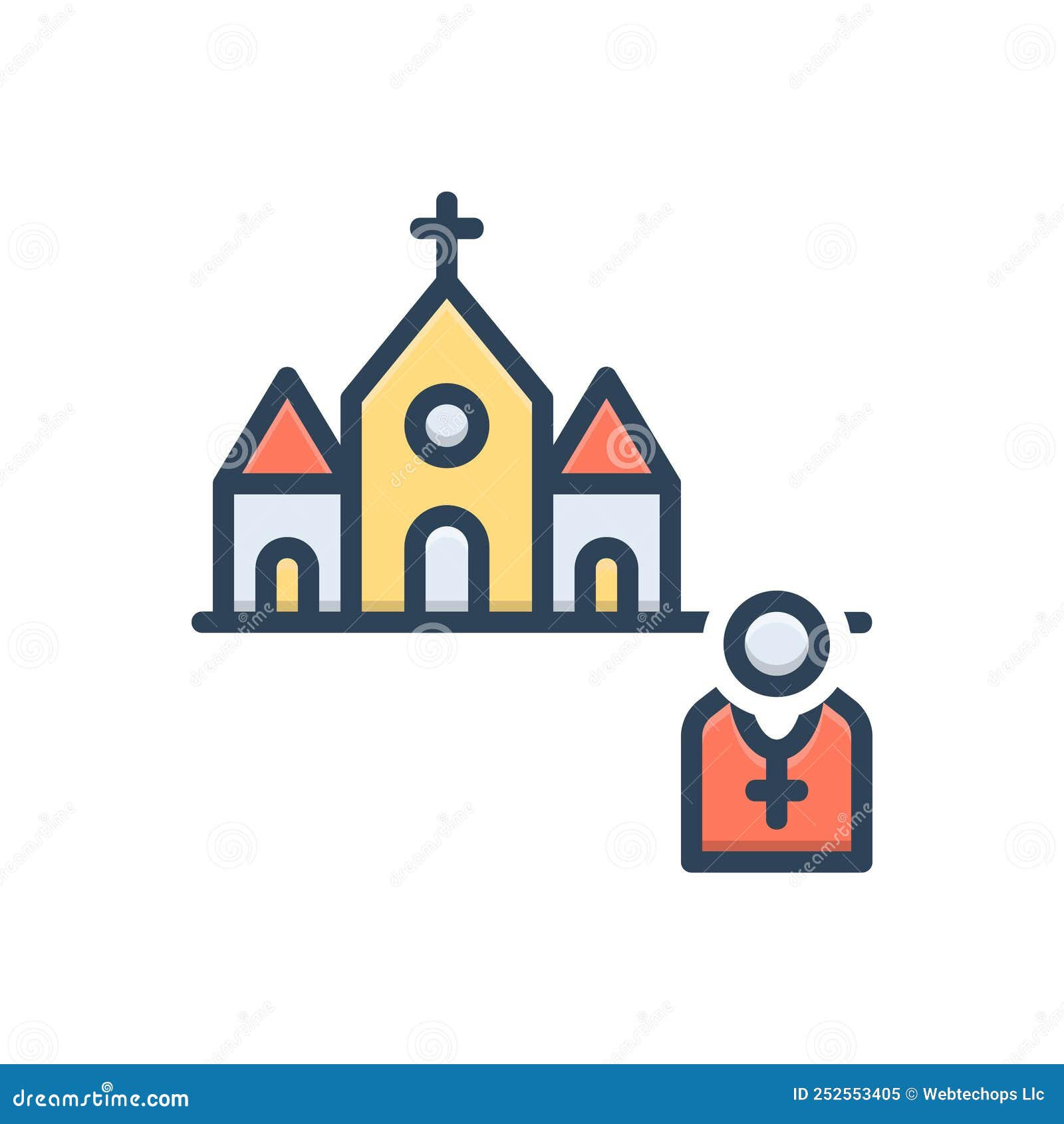 Color Illustration Icon For Priest, Adorer And Devotee Cartoon Vector ...