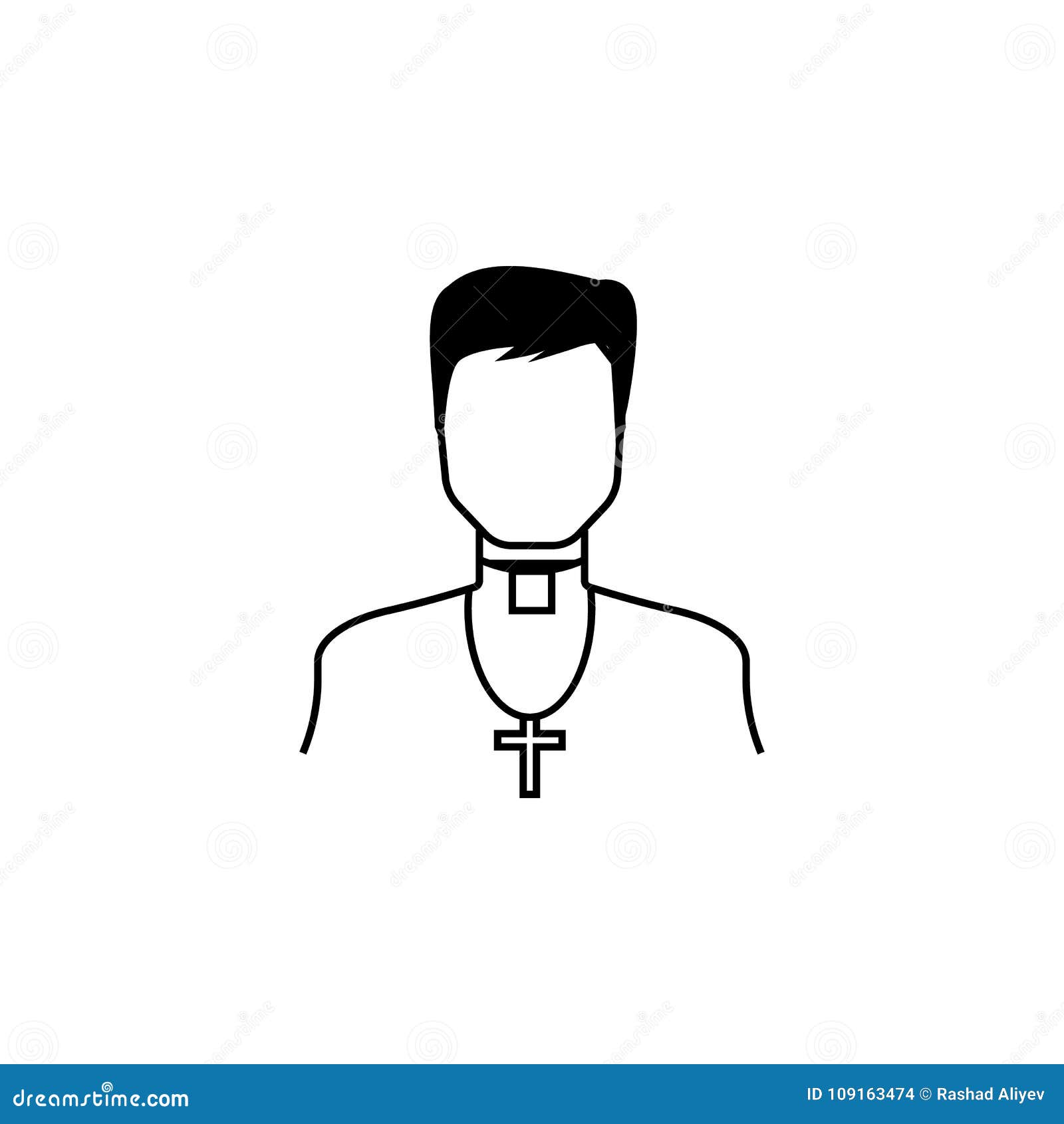 Priest Thin Line Icon. Christian Vector Illustration Isolated On White ...