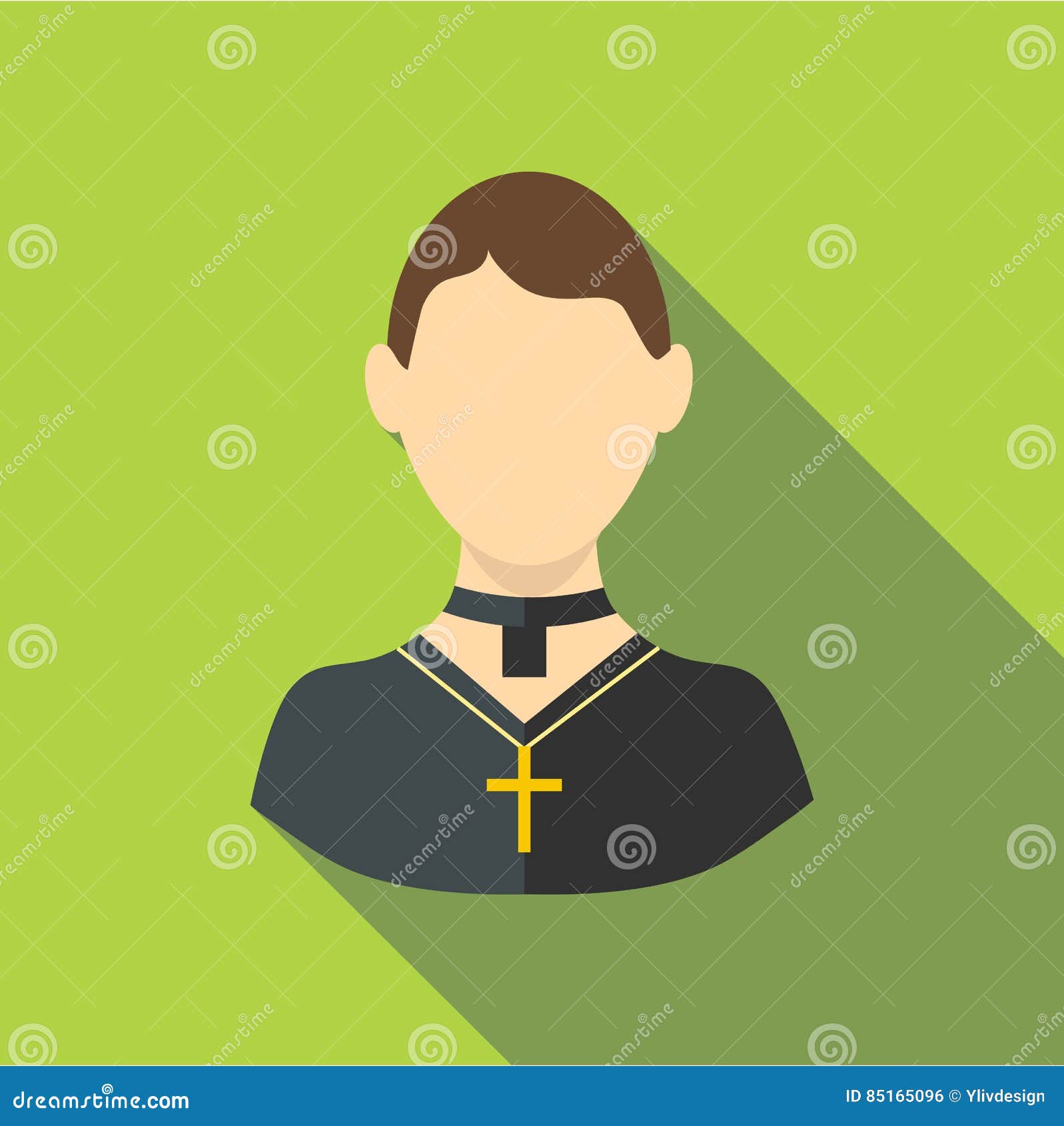 Priest icon, flat style stock vector. Illustration of church - 85165096
