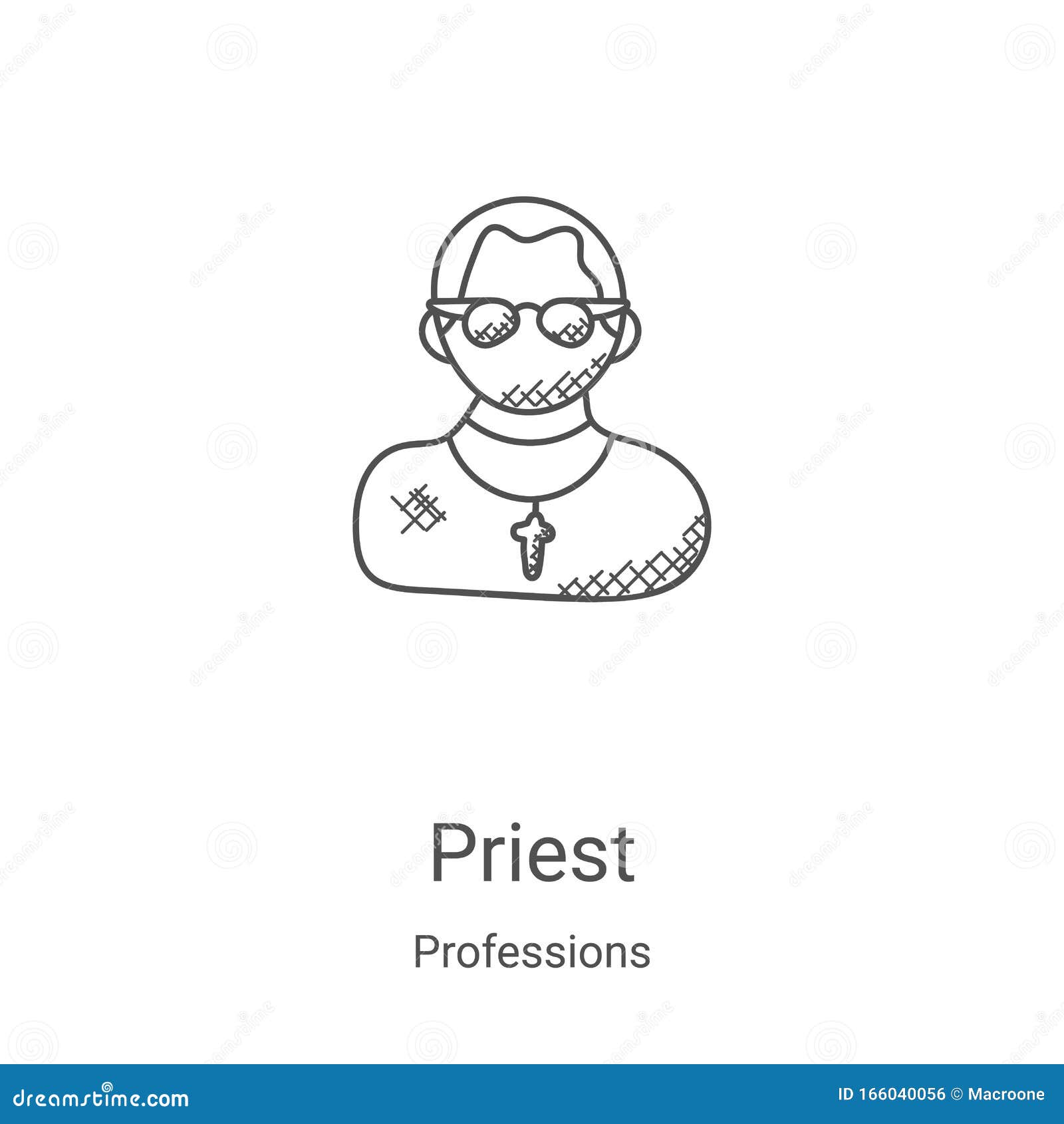 Priest Thin Line Icon. Christian Vector Illustration Isolated On White ...