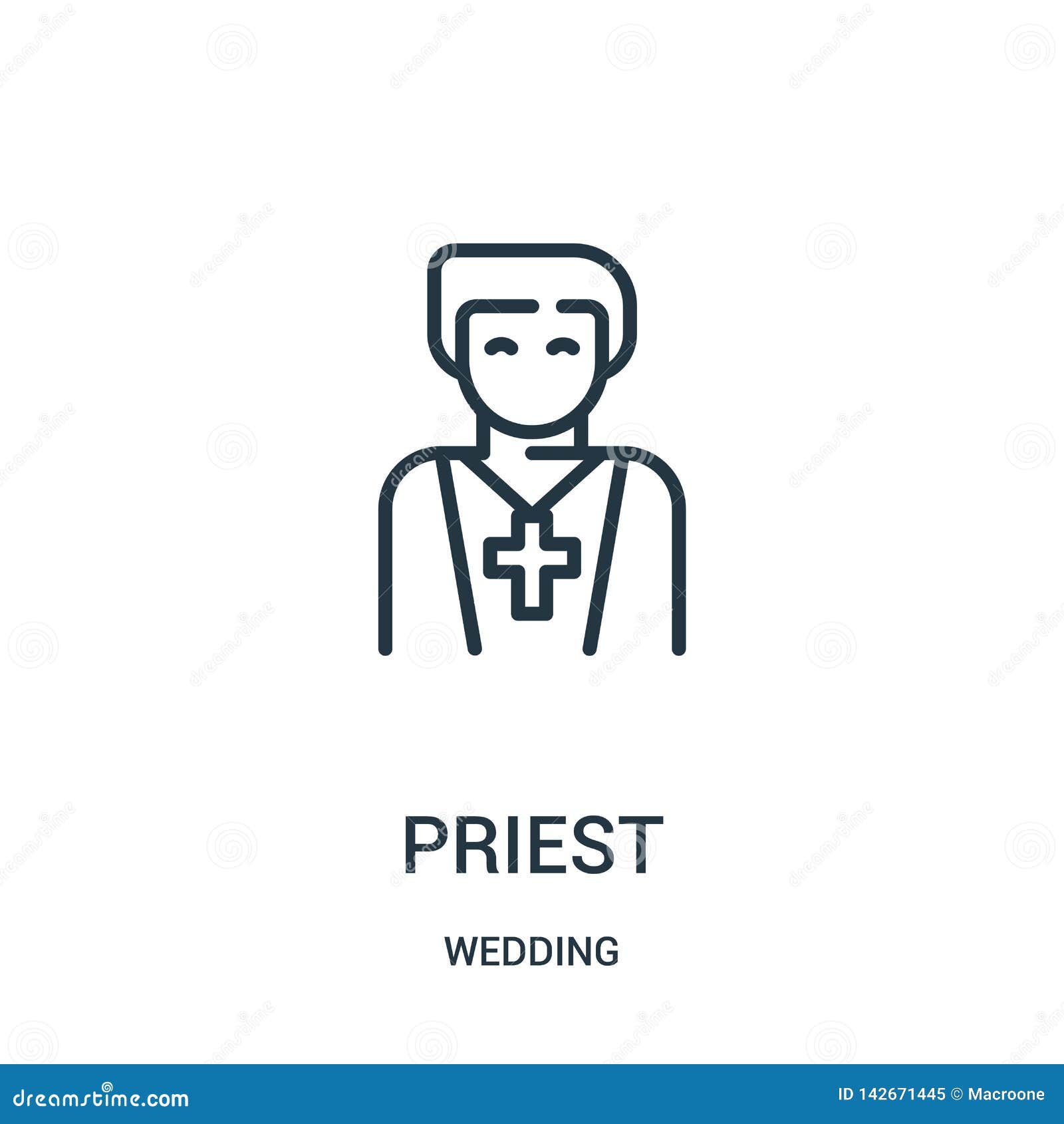 Priest Icon Vector from Wedding Collection. Thin Line Priest Outline ...