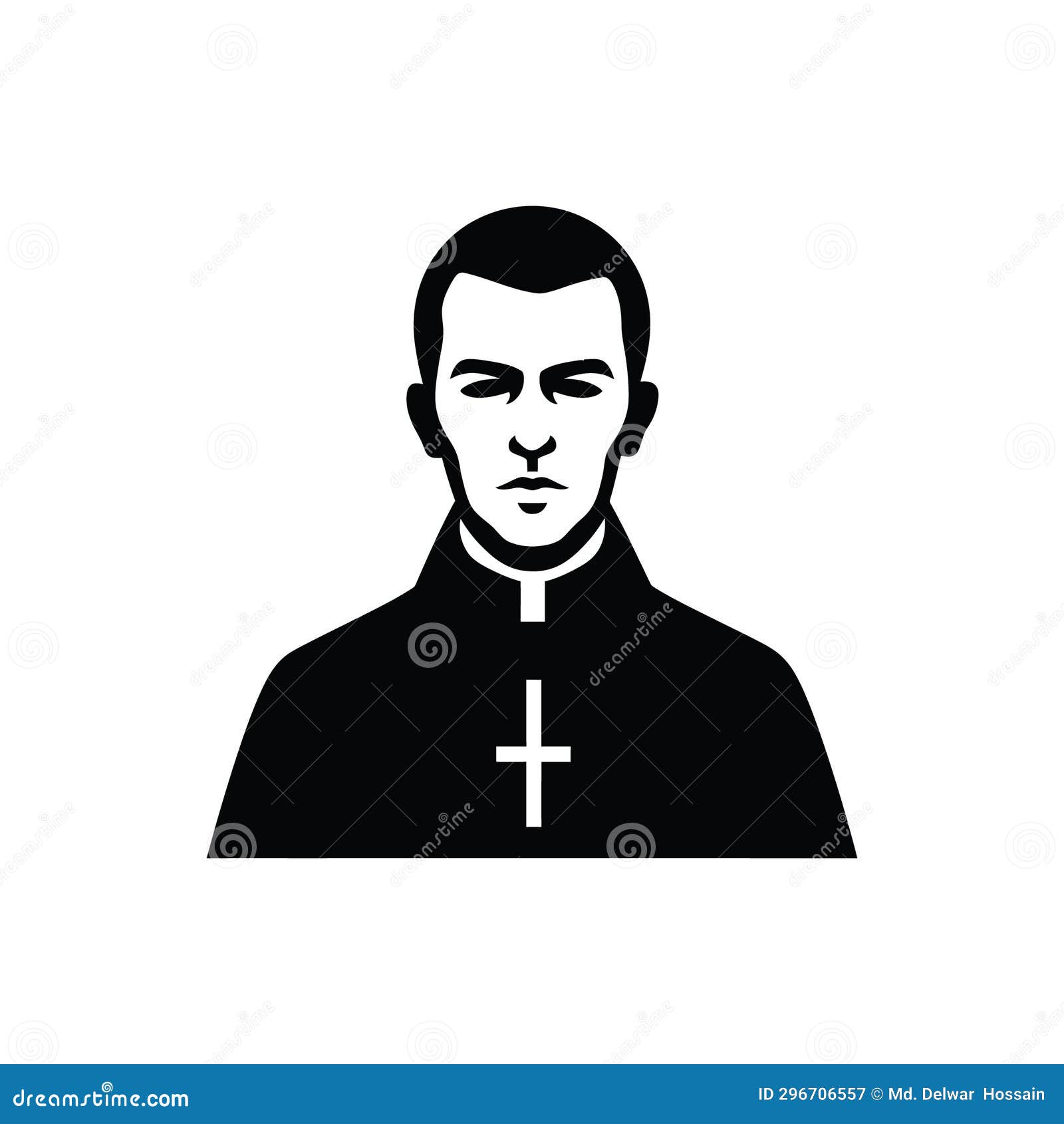 Priest Icon stock vector. Illustration of clergy, priest - 296706557