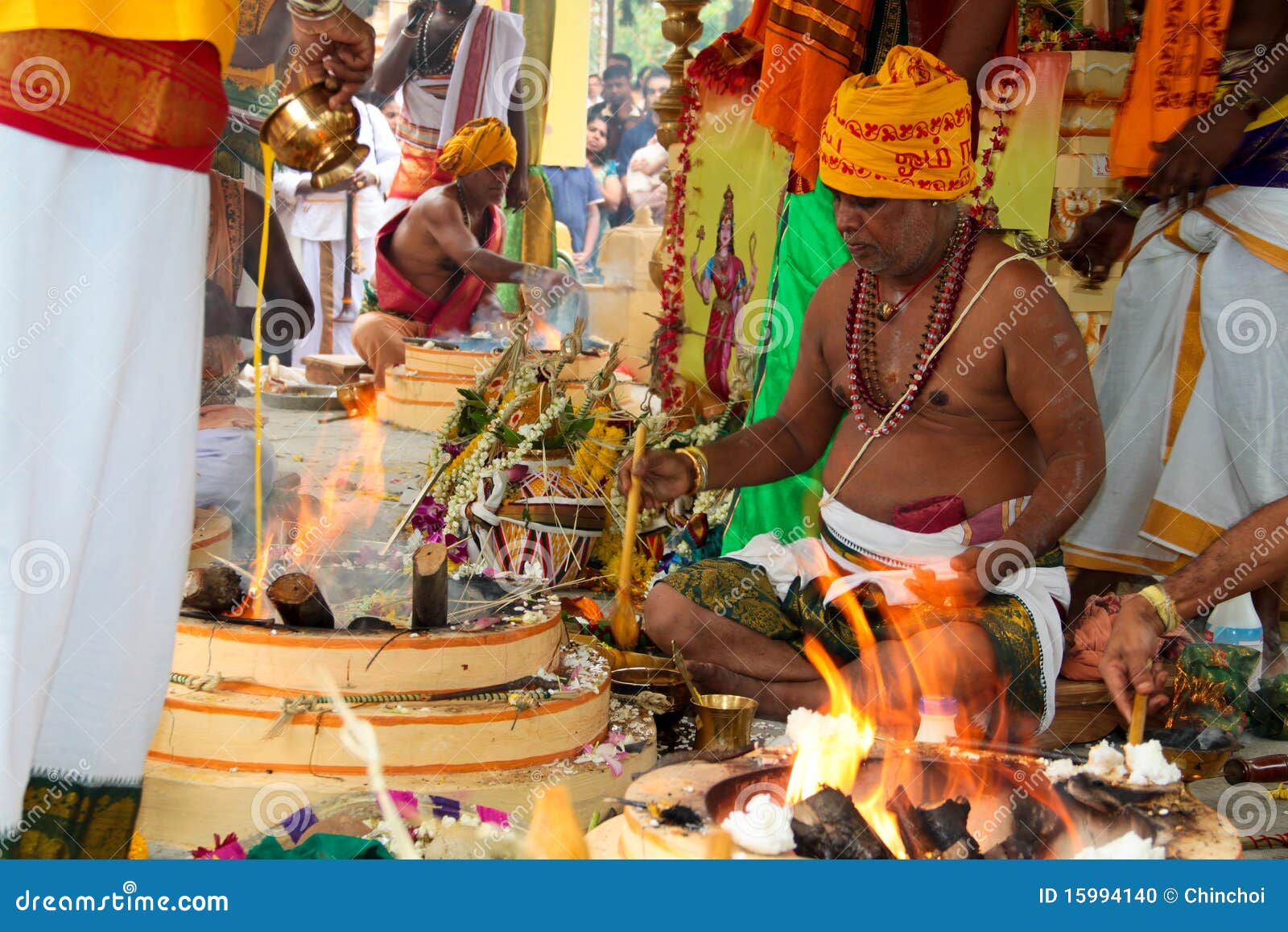 Priest at Indian Temple Opening Ceremony Editorial Image - Image of ...