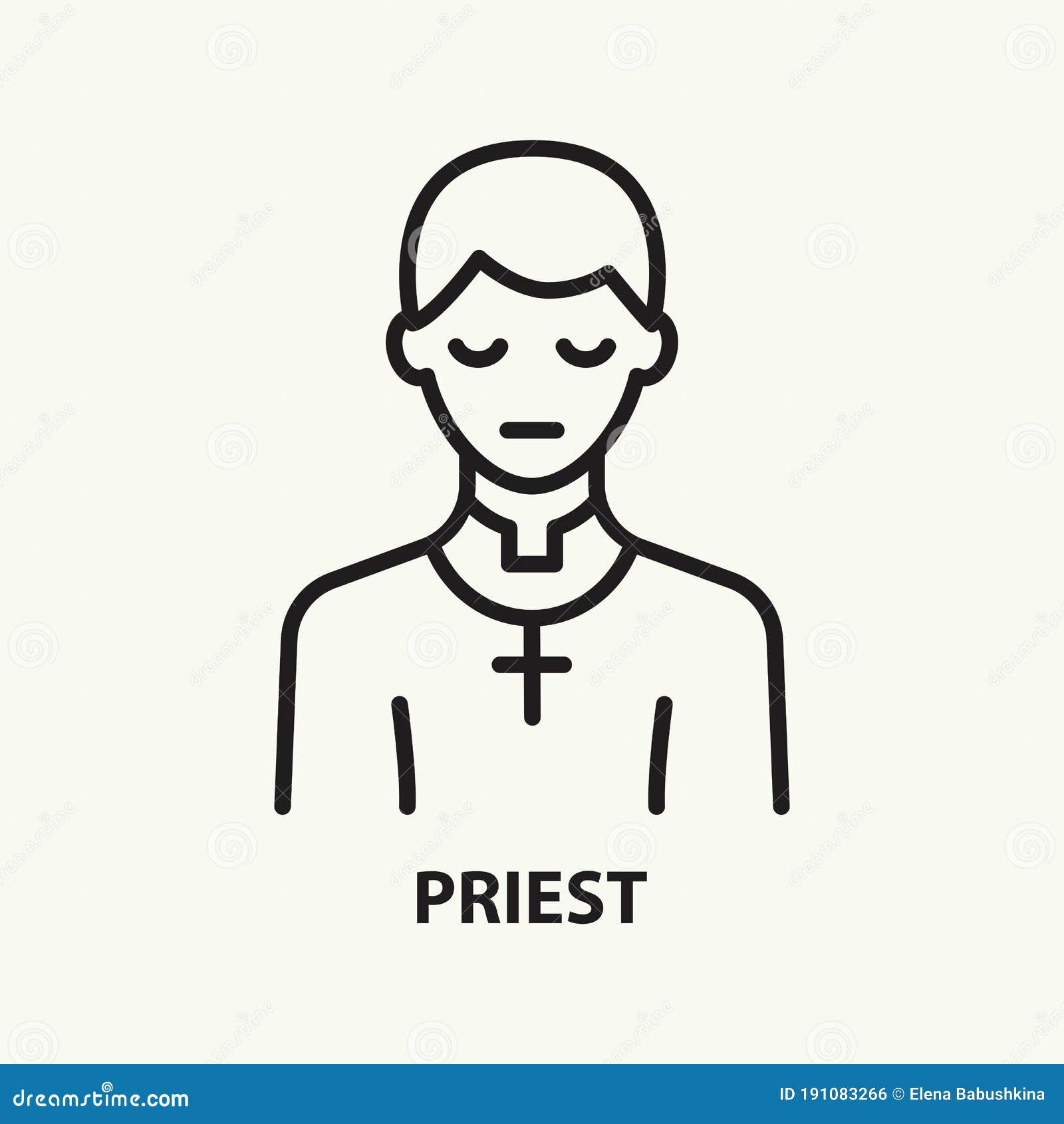 Priest Line And Glyph Icon. Christian Vector Illustration Isolated On ...