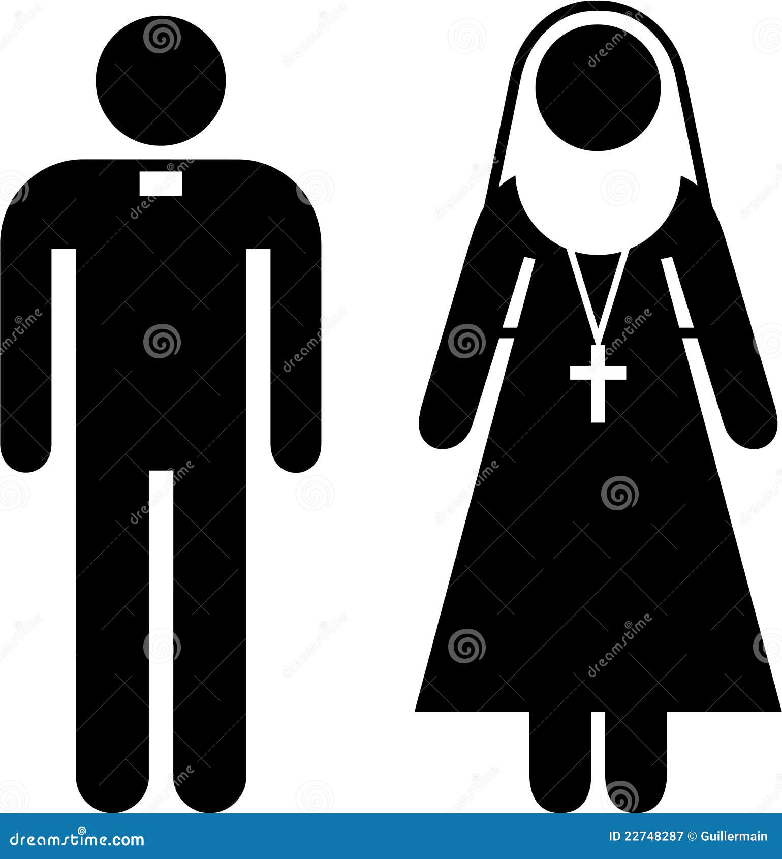 Priest and nun pictogram stock vector. Illustration of cross - 22748287