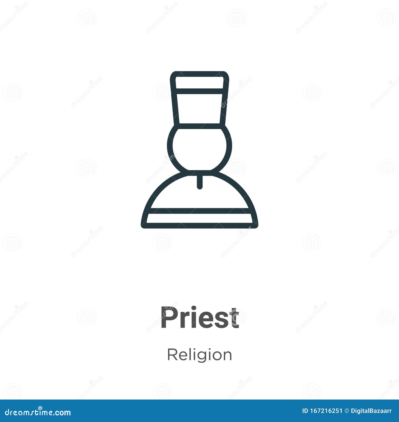 Priest Thin Line Icon. Christian Vector Illustration Isolated On White ...