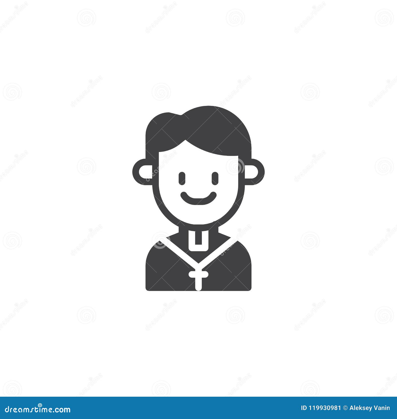Priest person vector icon stock vector. Illustration of church - 119930981