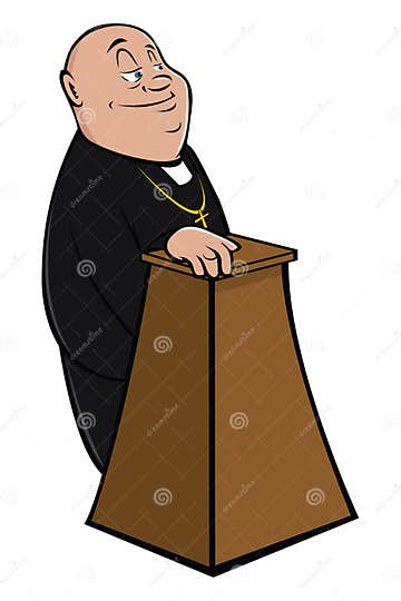 Priest at podium stock vector. Illustration of catholic - 12965910