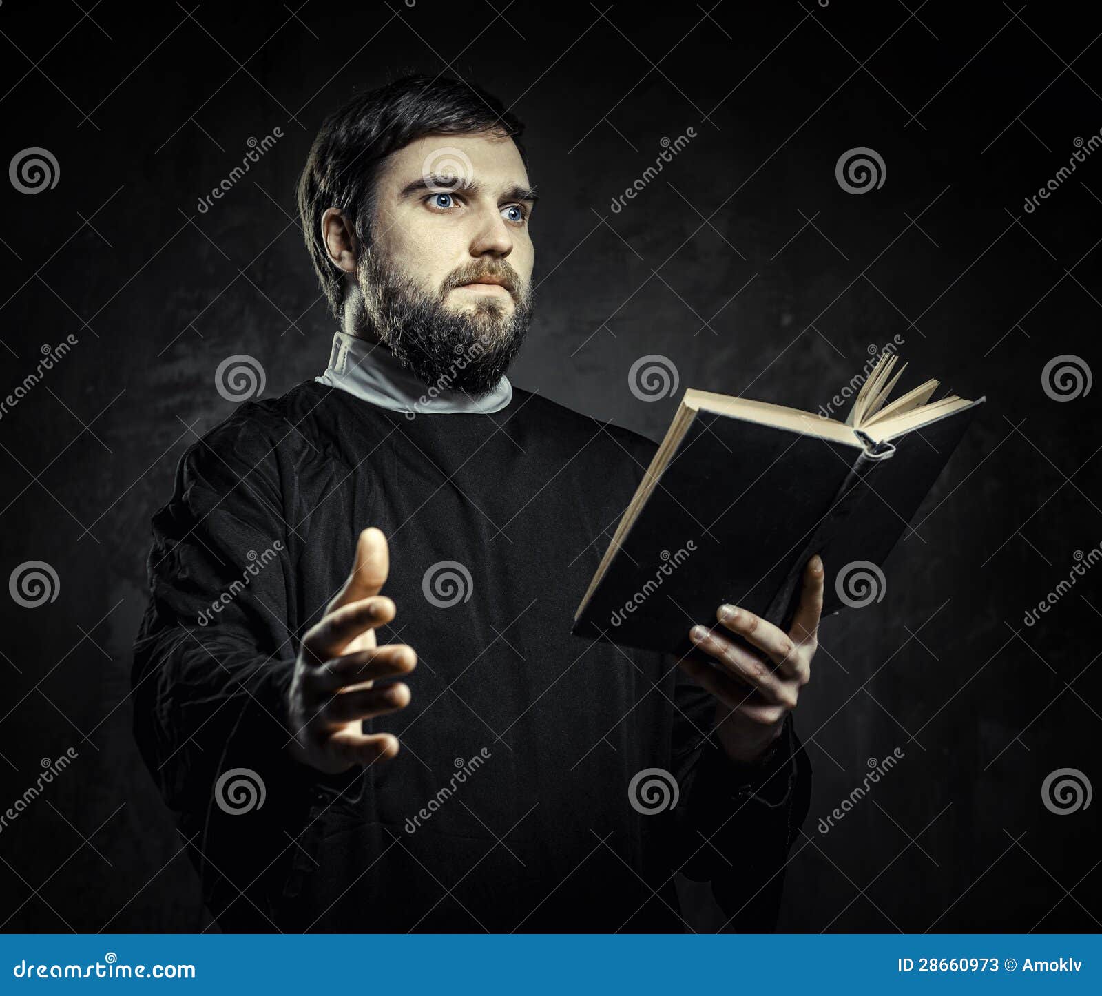 Priest with Prayer book stock image. Image of collar - 28660973
