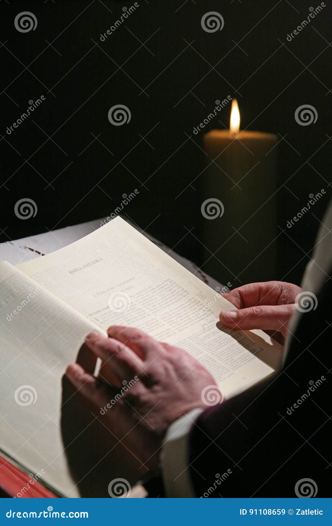 Priest reading a bible stock image. Image of priest, prayer - 91108659