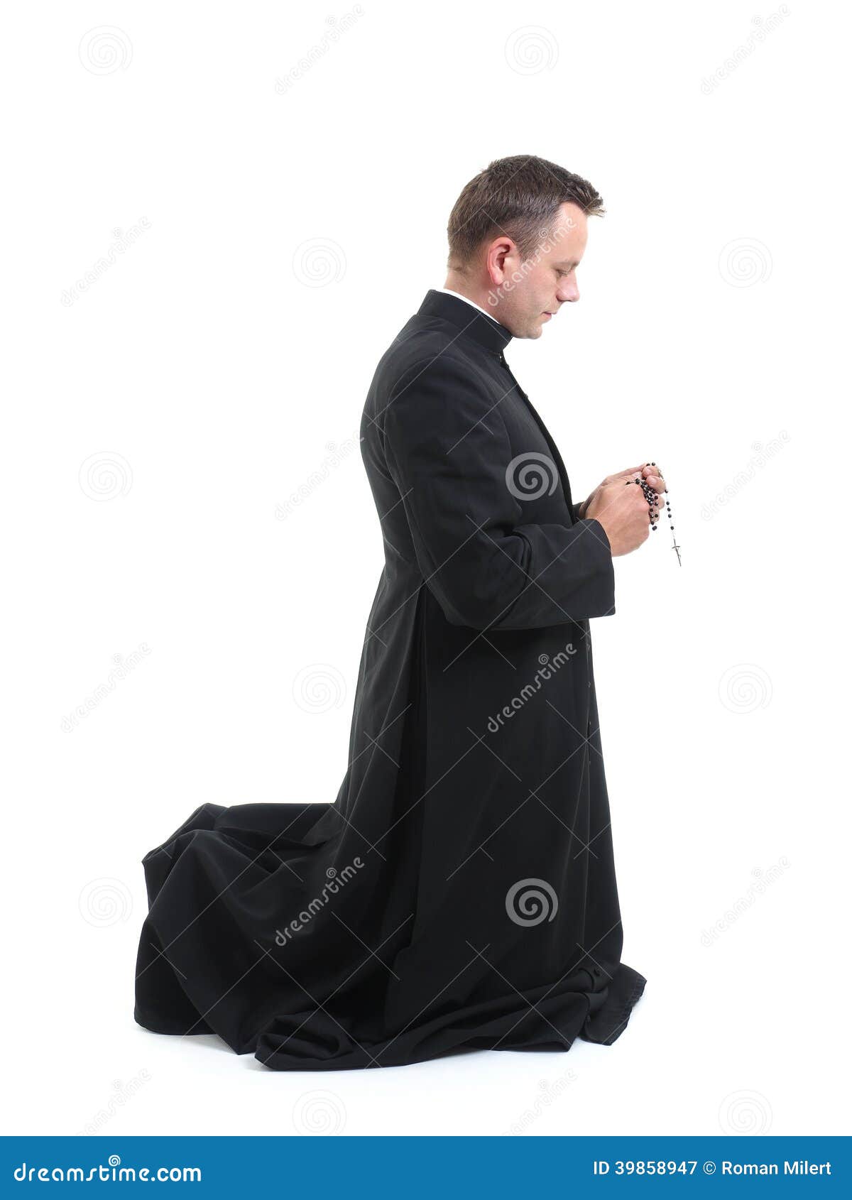 Priest with rosary stock image. Image of spiritual, belief - 39858947