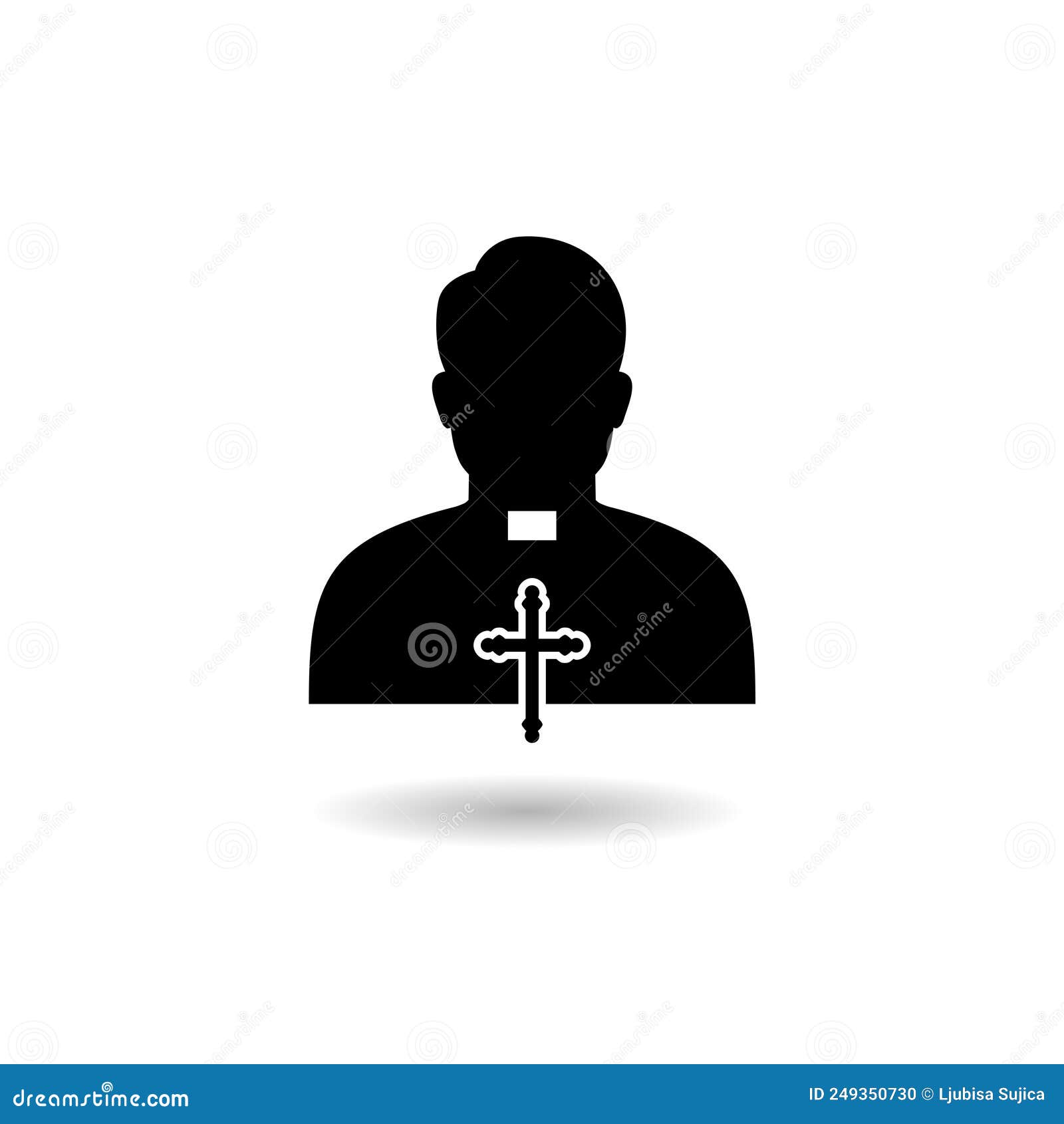 Priest Sign Logo with Shadow Stock Vector - Illustration of learn, care ...