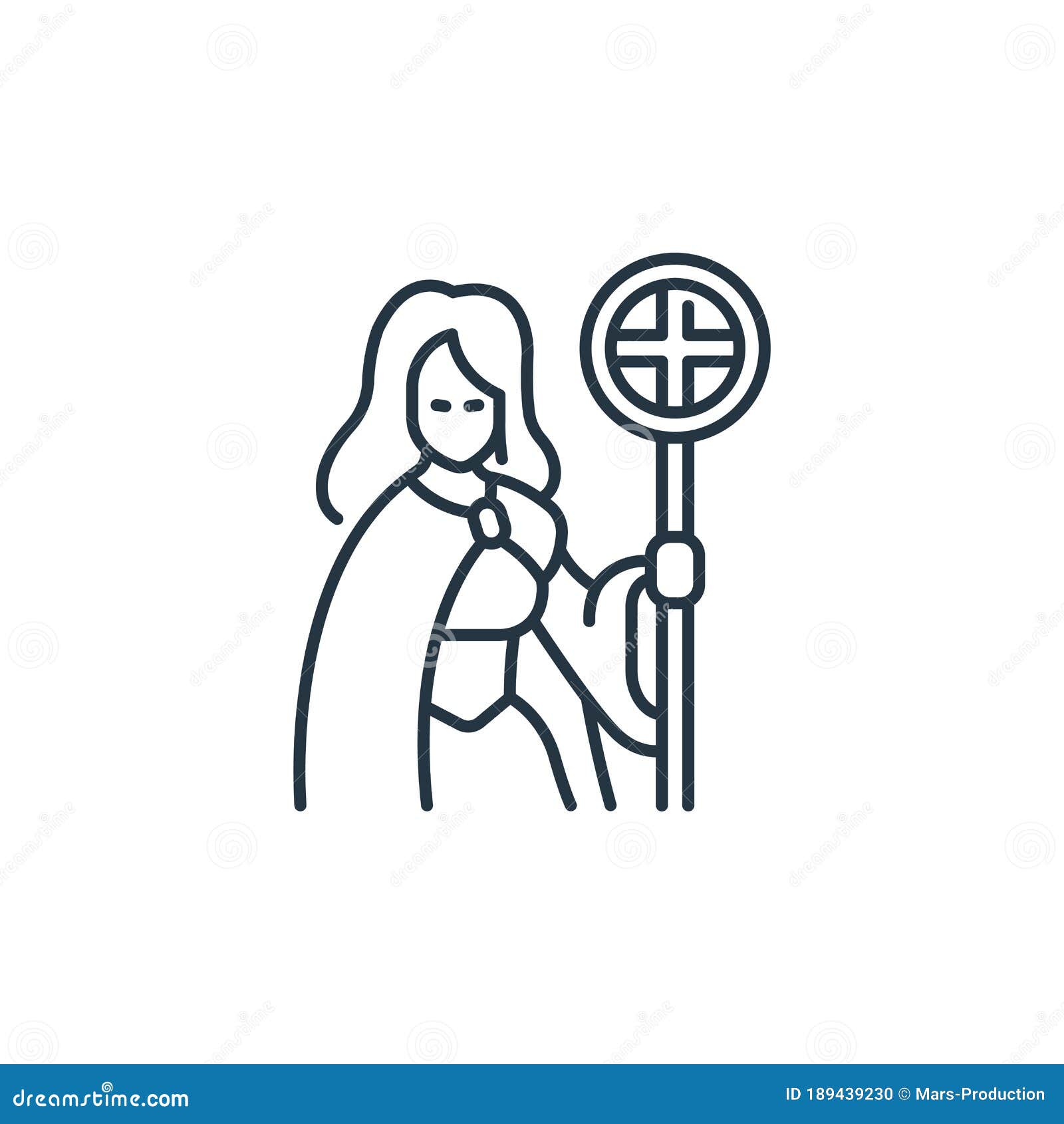 Priest Thin Line Icon. Christian Vector Illustration Isolated On White ...