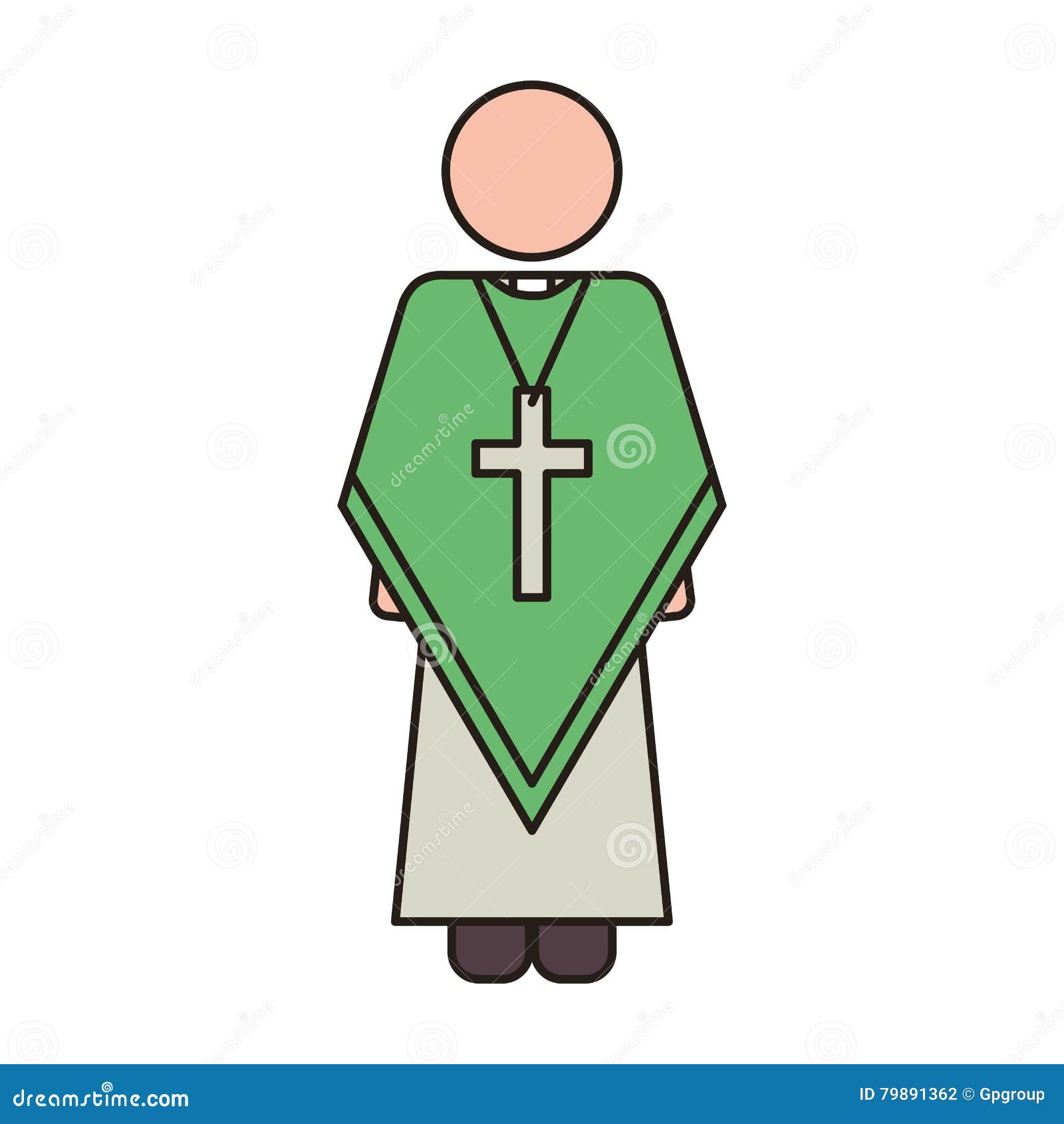 Priester Mit Religionsikonen Vektor Abbildung - Illustration von symbol ...