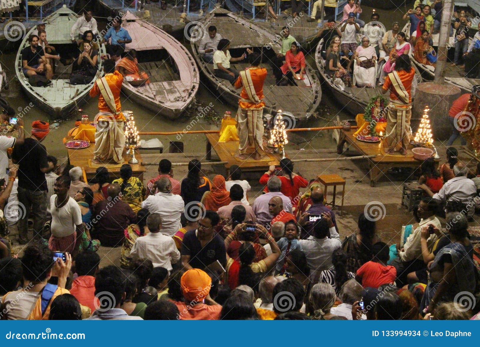 The Priests are Dancing with Fire, Doing the Ritual in Varanasi ...