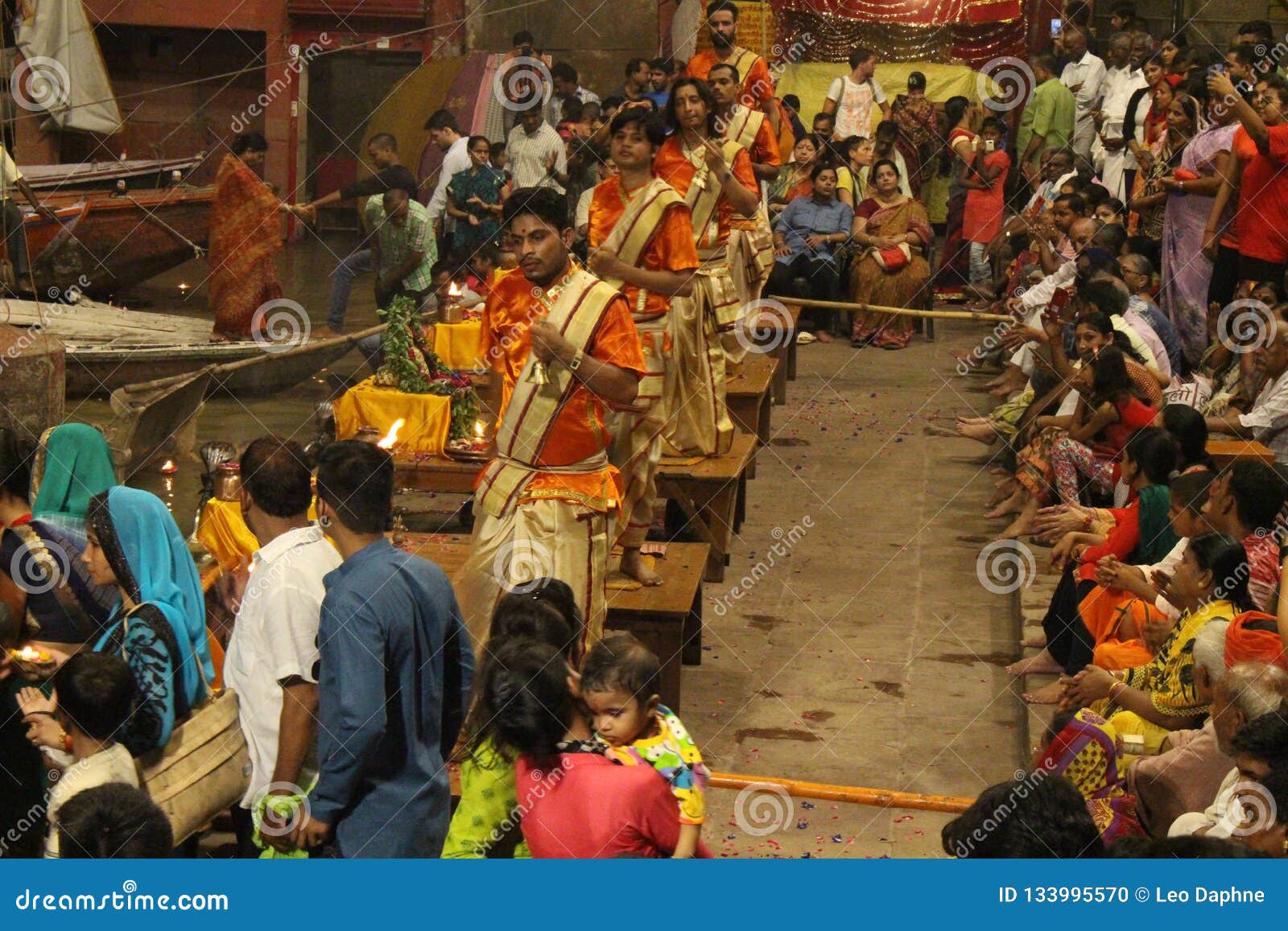 The Priests are Dancing with Fire, Doing the Ritual in Varanasi ...