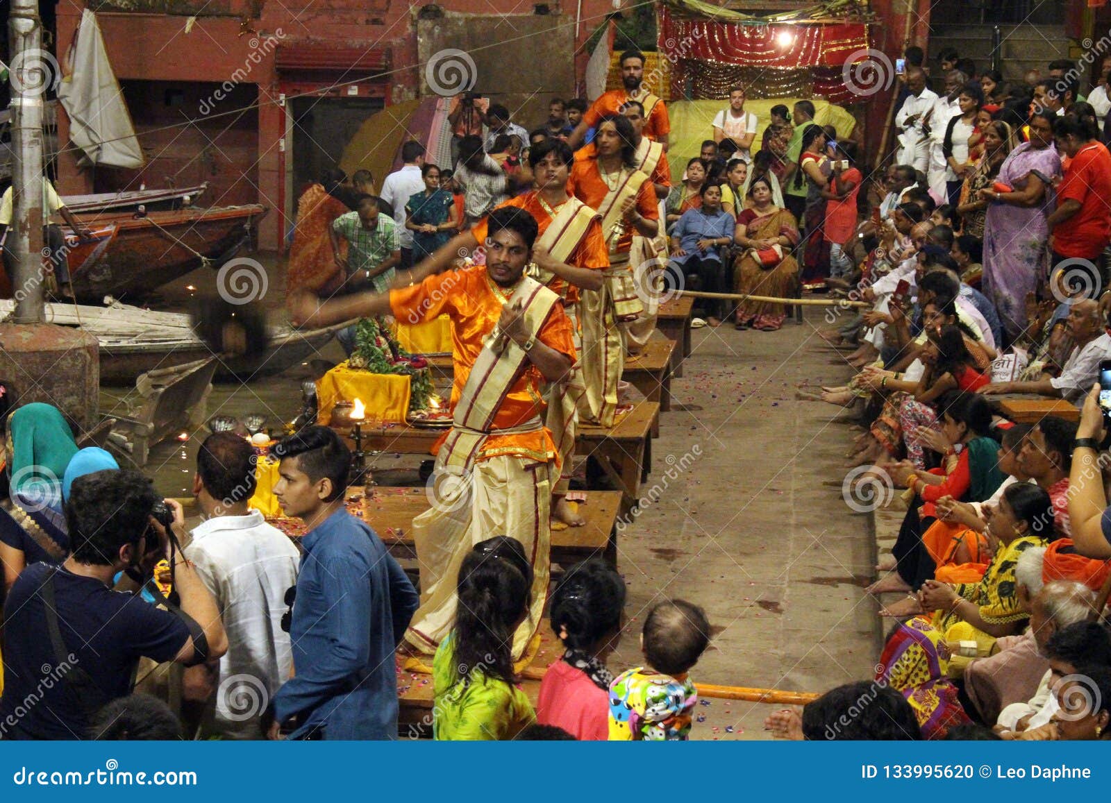 The Priests are Dancing with Fire, Doing the Ritual in Varanasi ...