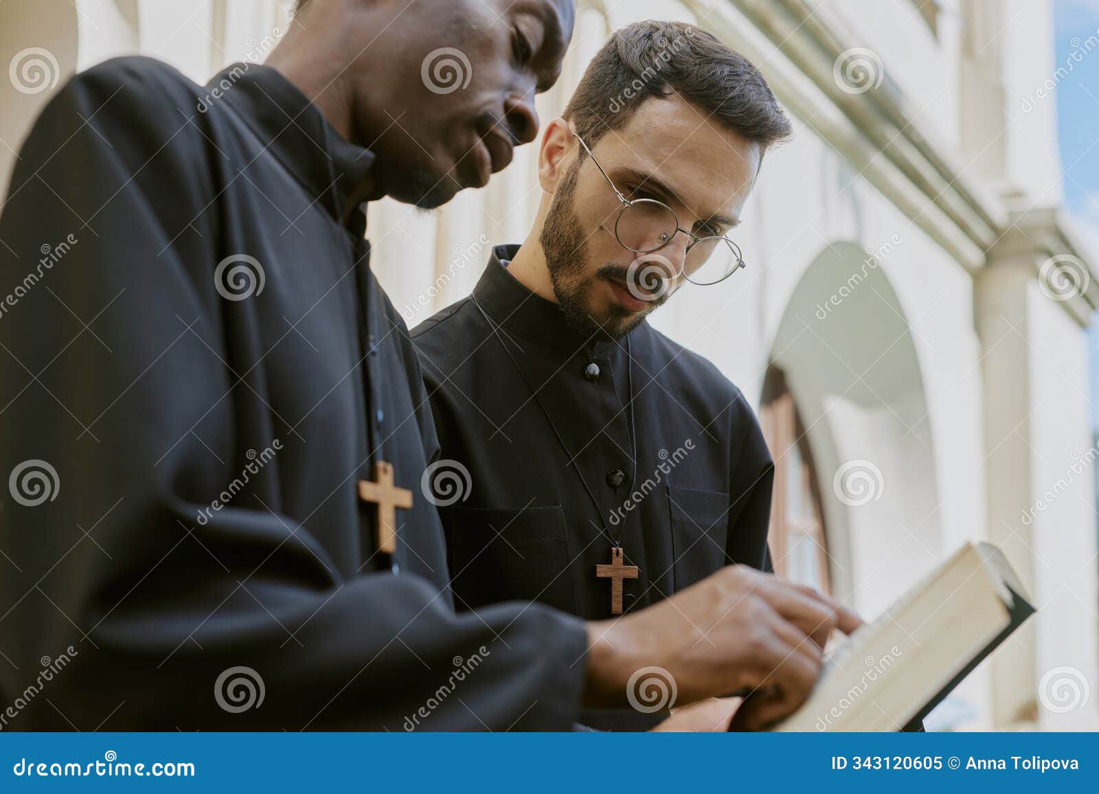 Priests Learning Bible Together Stock Image - Image of religion, chapel ...