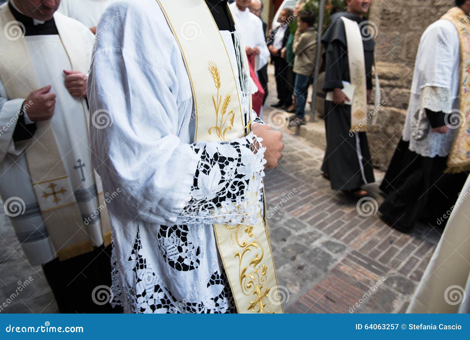 Priests stock image. Image of catholicism, procession - 64063257