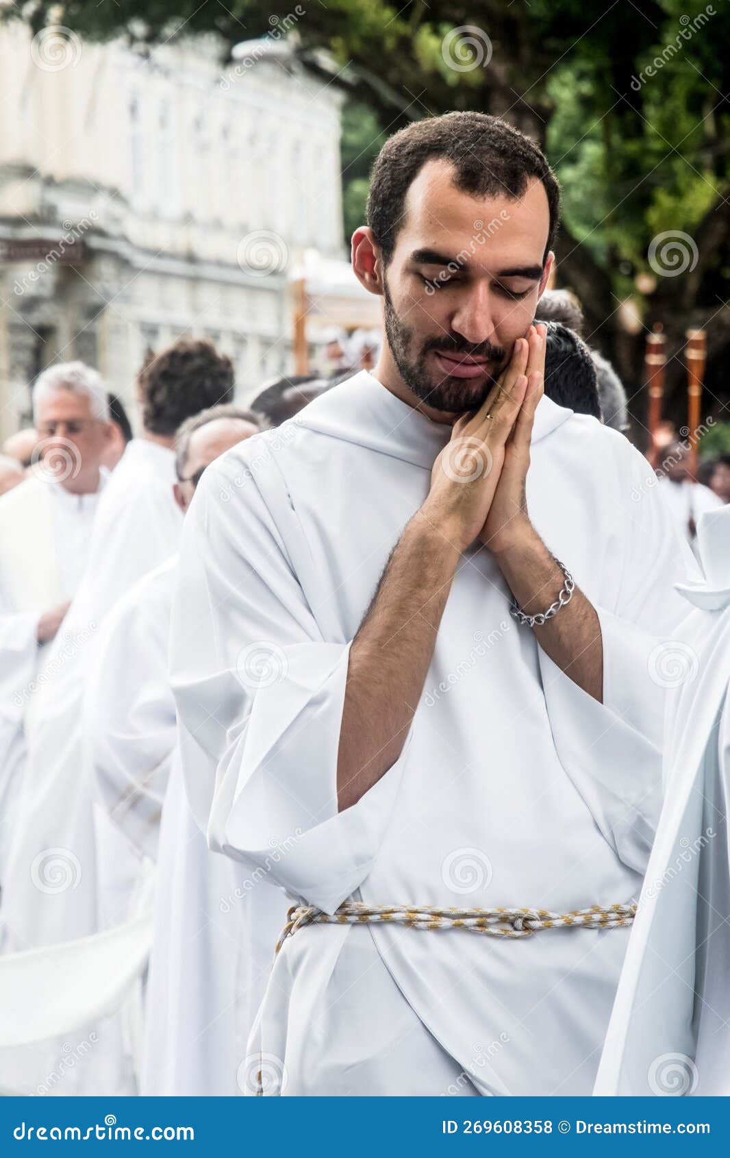 Priests are Seen Walking in Procession during the Celebration of Corpus ...