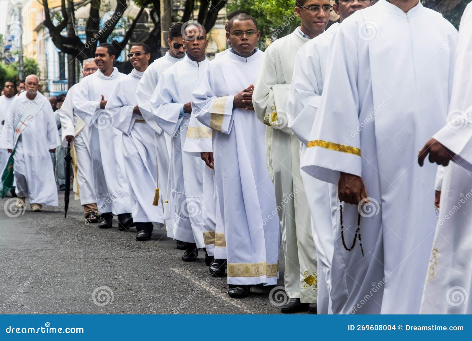 Priests Walking in Line during the Corpus Christ Procession Editorial ...