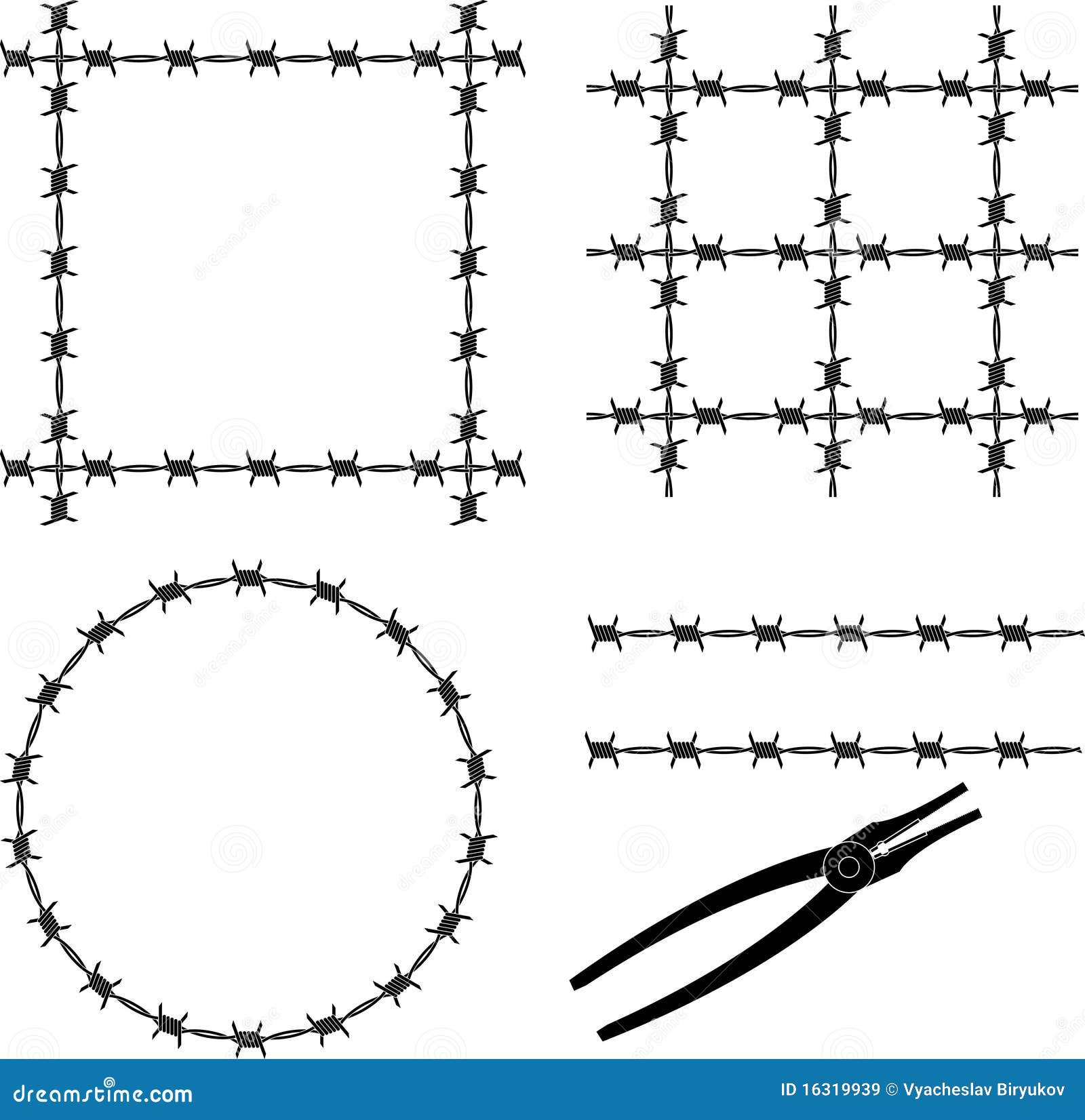 Prikkeldraad vector illustratie. Illustration of ijzer - 16319939