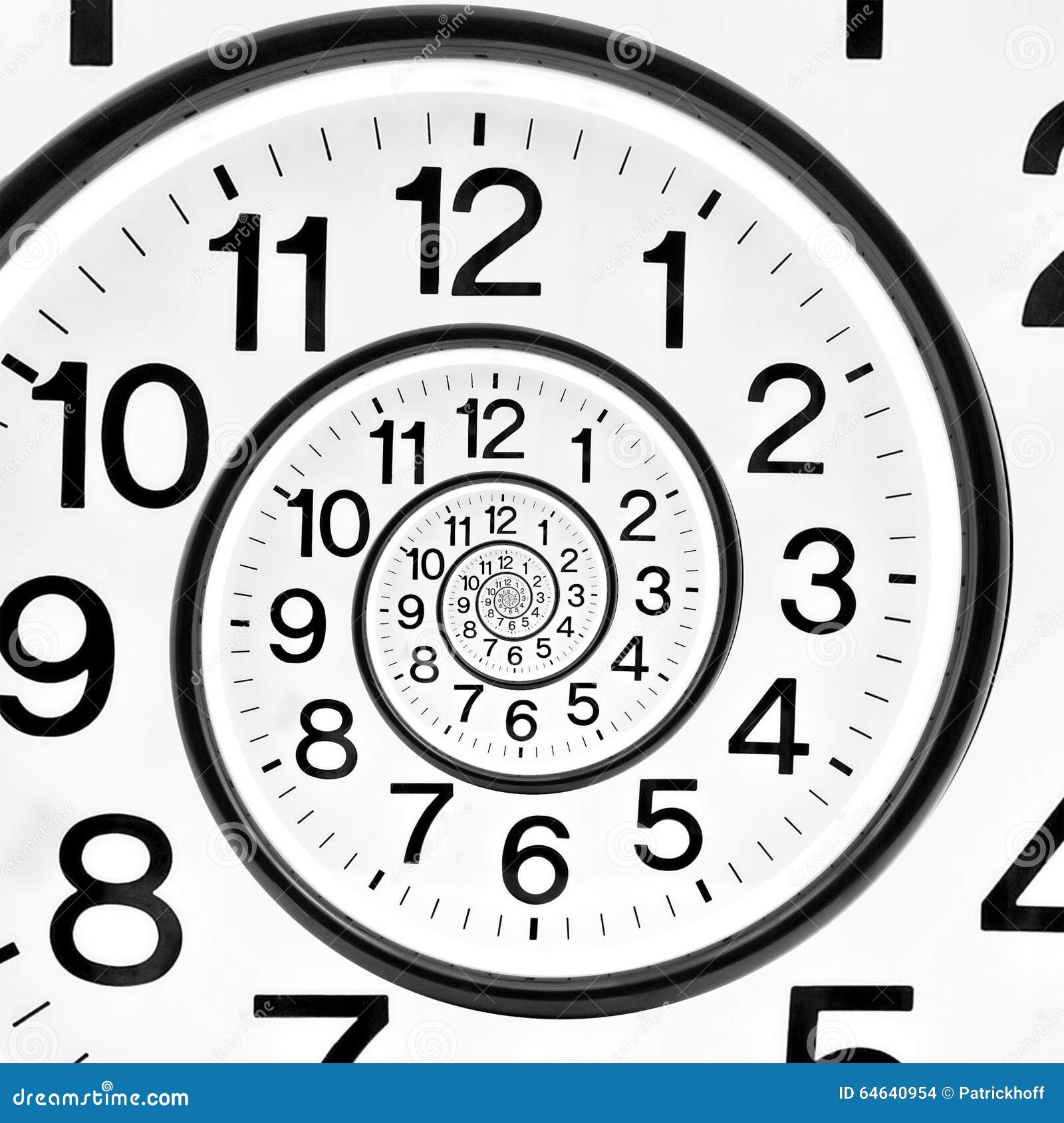 Prikklok oneindige spiraal stock foto. Image of klok - 64640954