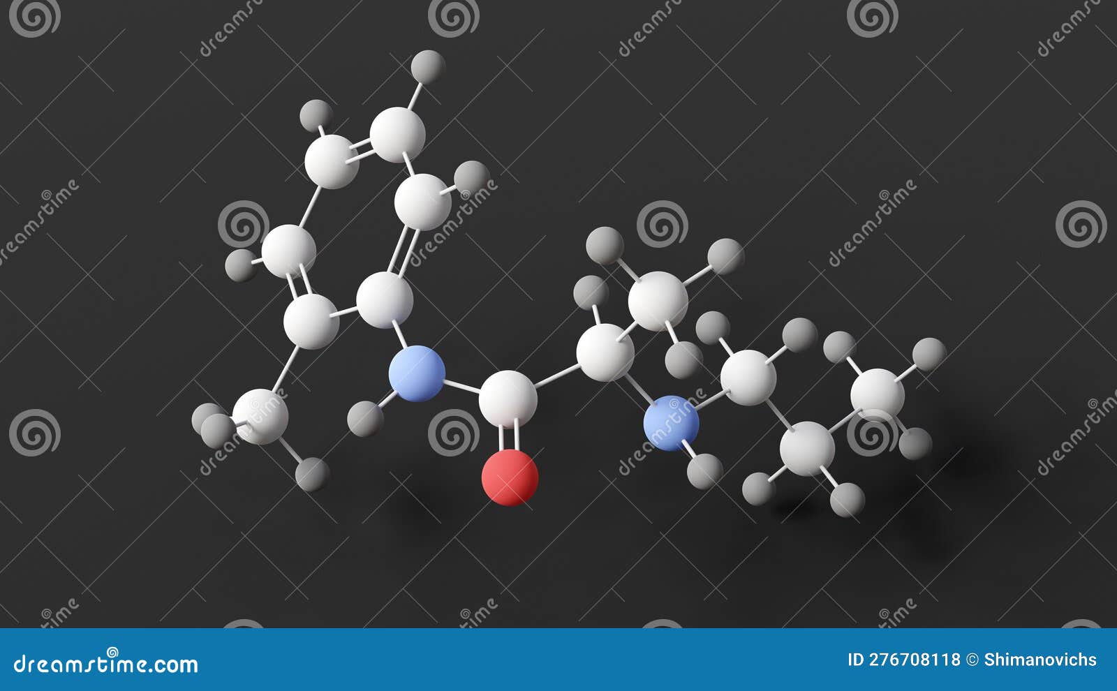 Prilocaine Molecule, Molecular Structure, Citanest, Ball and Stick 3d ...