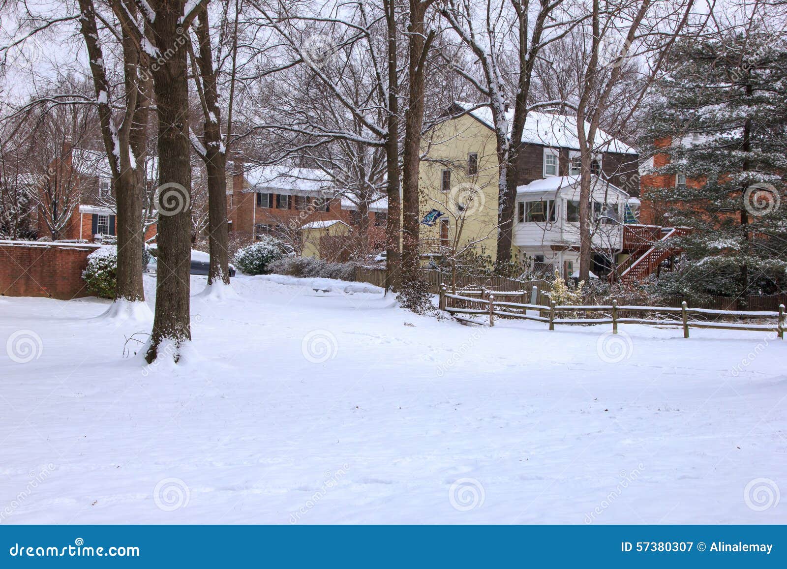 Prima Neve in McLean La Virginia Immagine Stock - Immagine di vivere ...