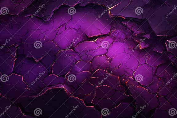 Primal Plain Magma Cracks Purple. Generate Ai Stock Image - Image of ...