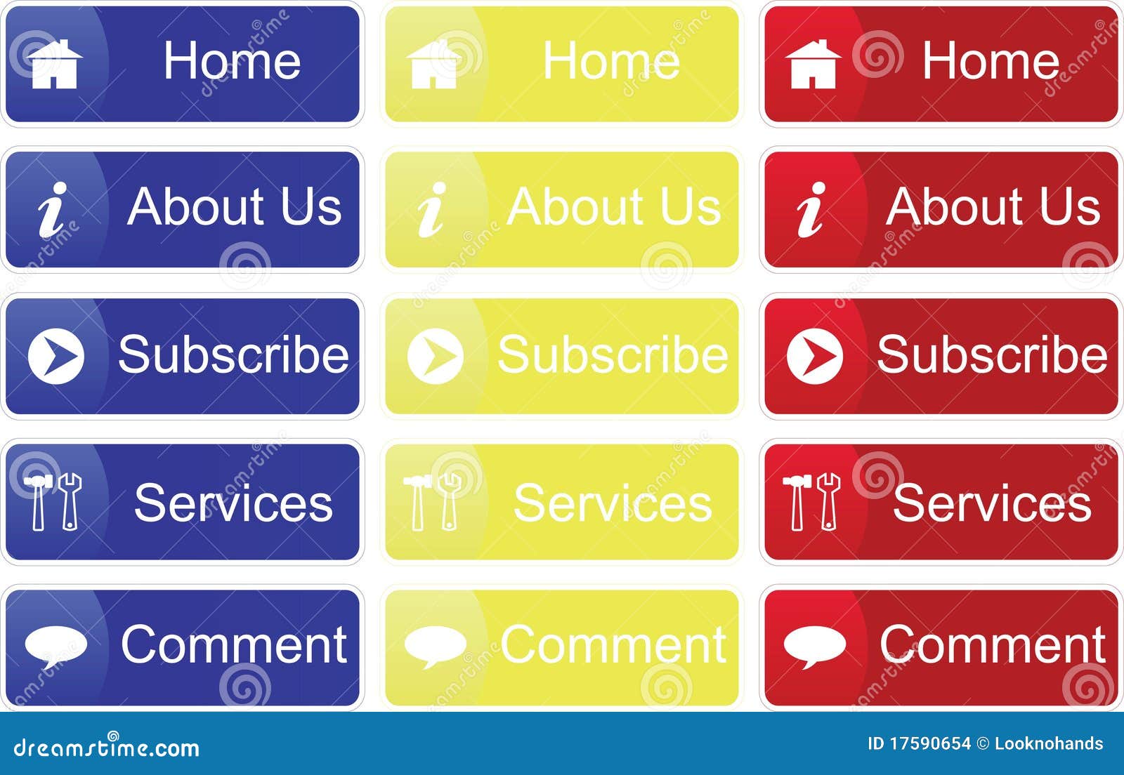 Primary Color Buttons stock vector. Illustration of vector - 17590654