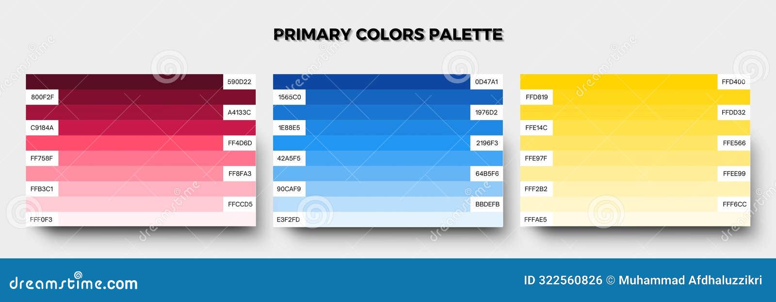 Primary Color Pallete Vector with Color Codes. Stock Illustration ...
