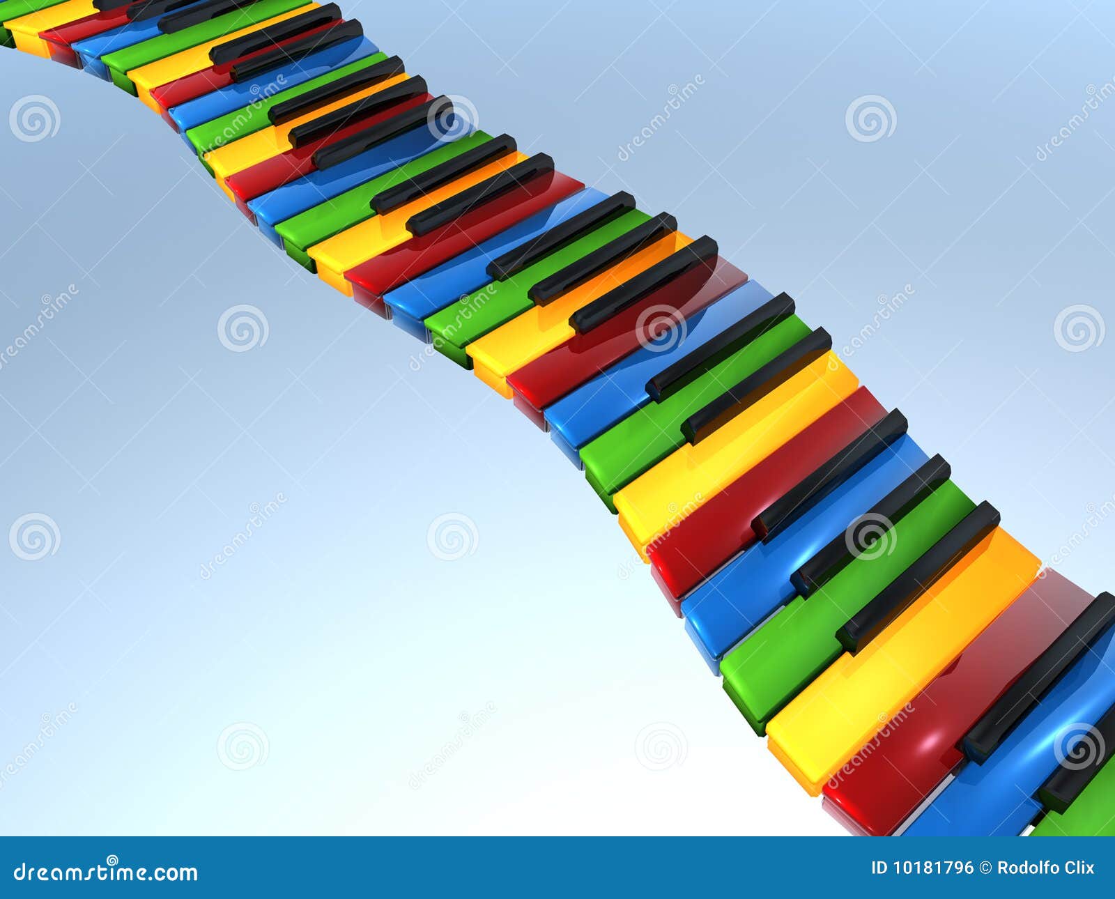 Primary Color Piano Keyboard Stock Illustration - Illustration of sound ...